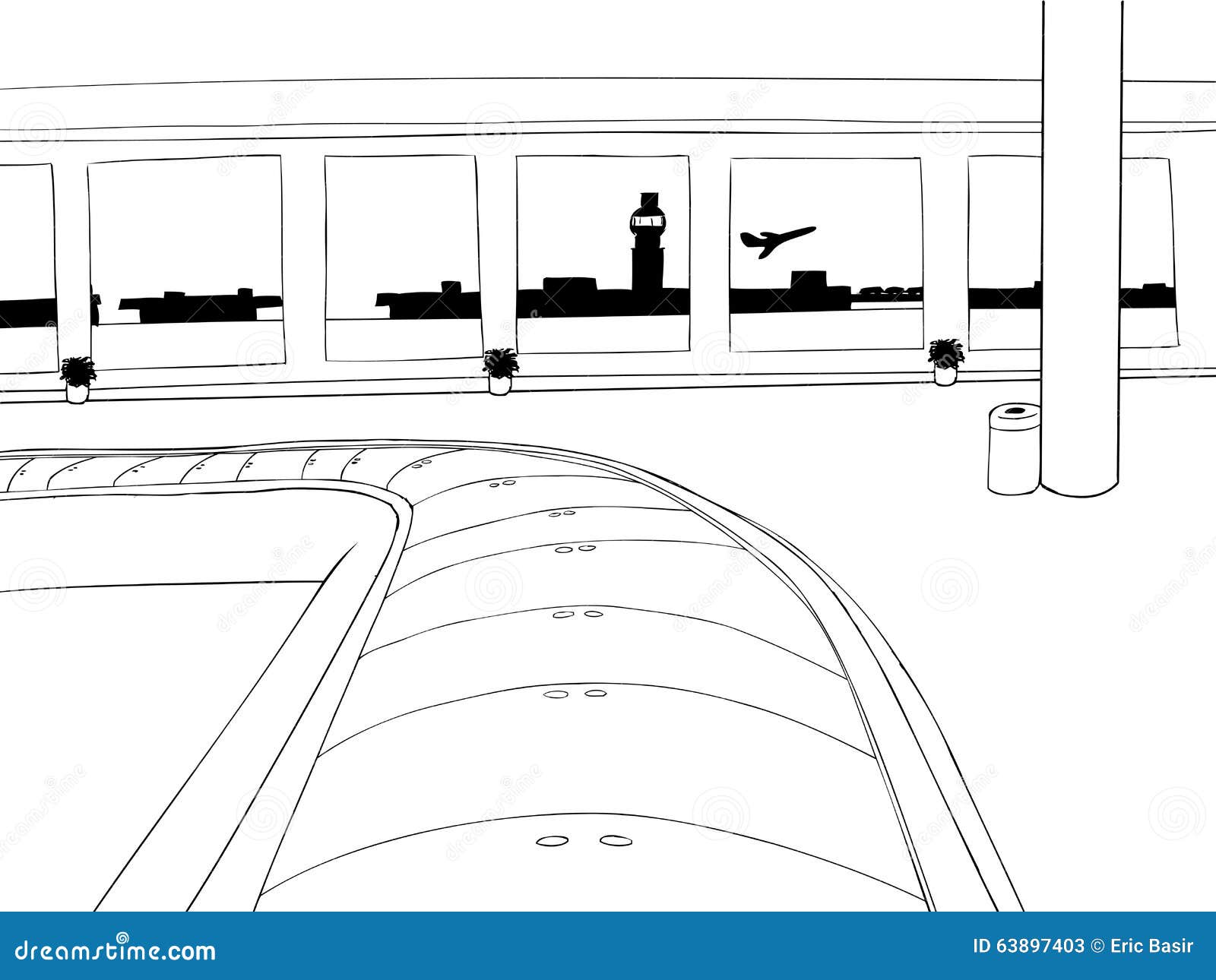 Empty Baggage Claim Outline Stock Illustration - Illustration of point ...