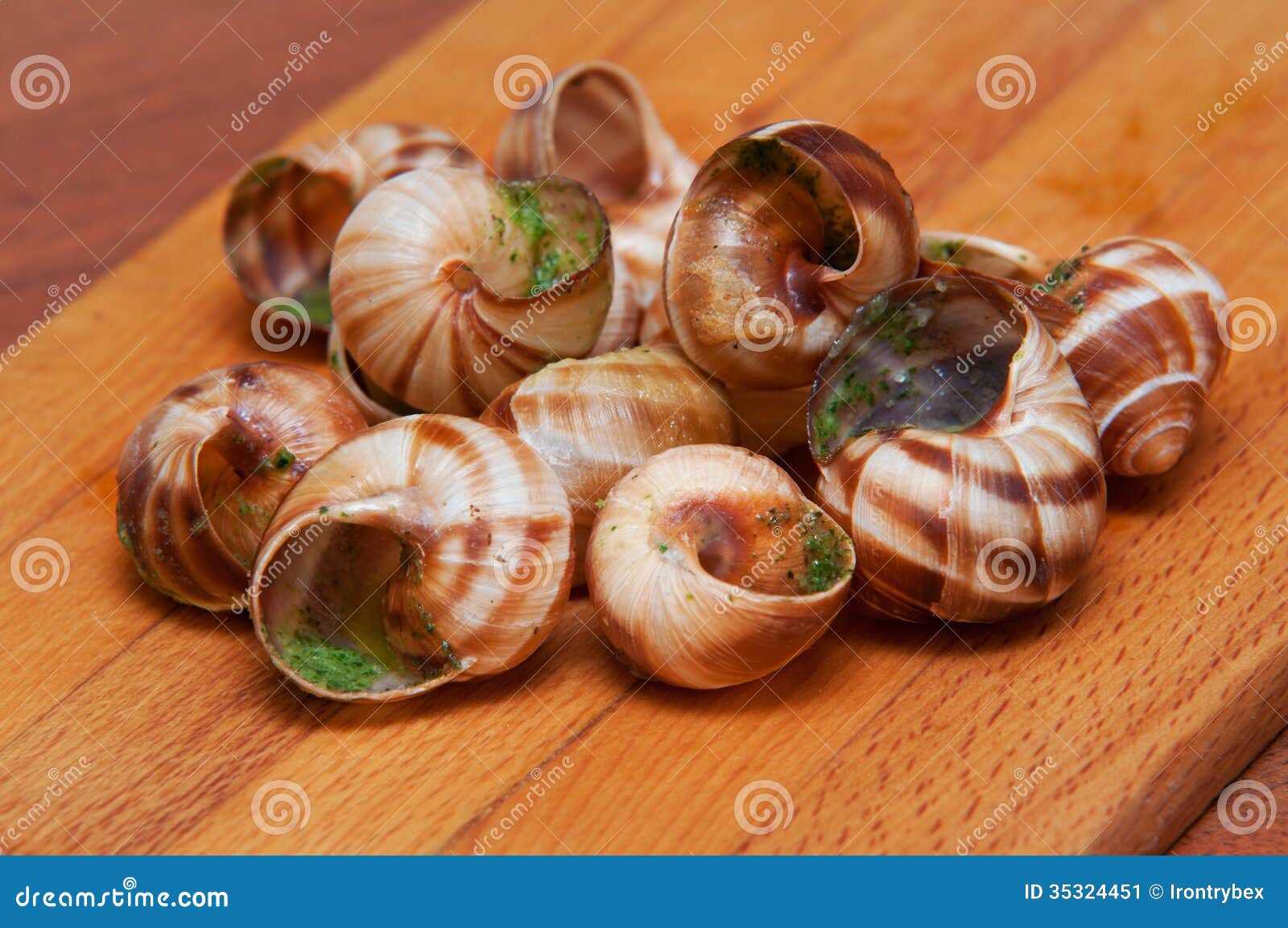 Empty Baked Snails with Garlic Butter Stock Image - Image of casserole ...
