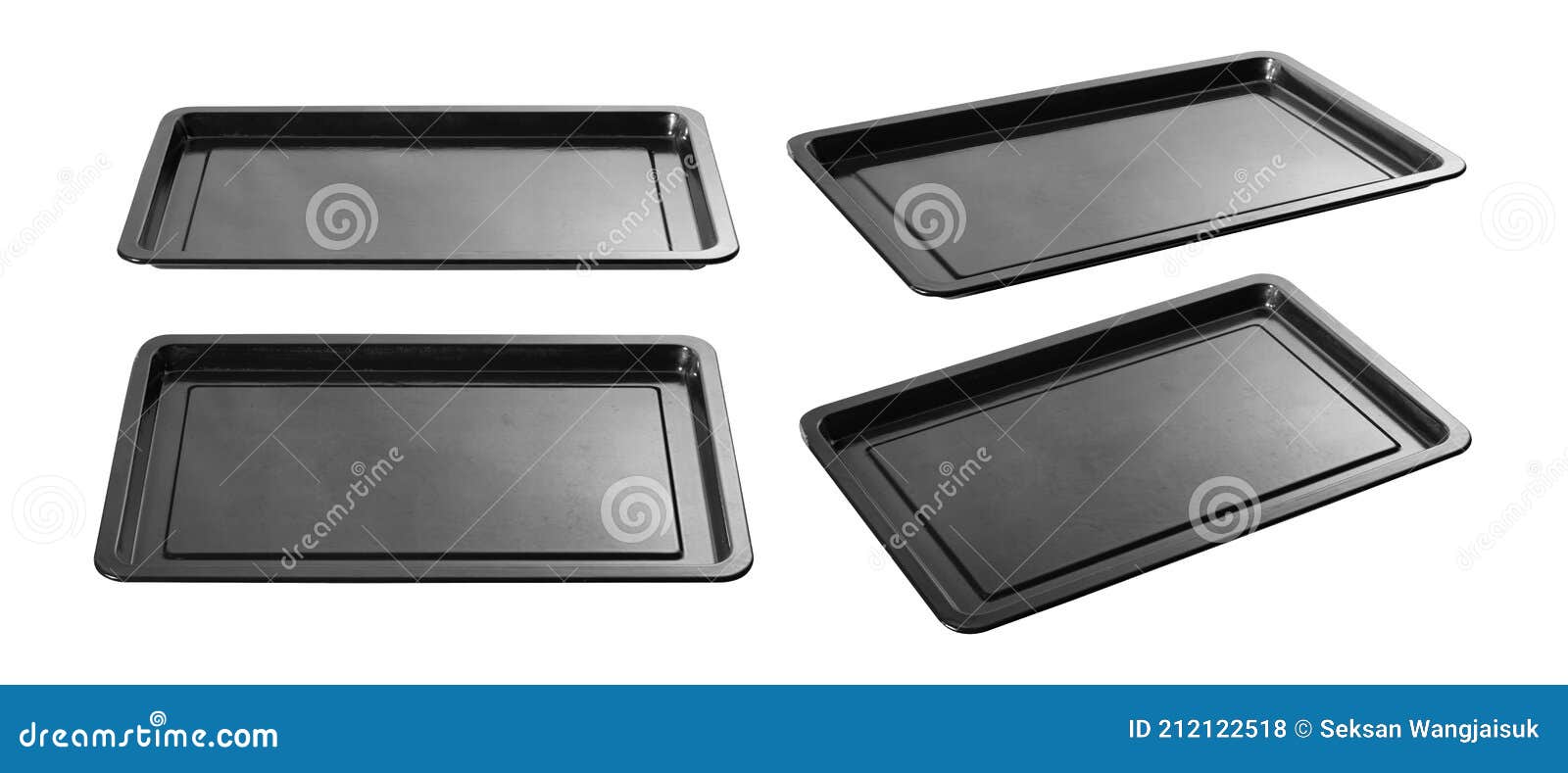 Empty Baking Tray for Oven on White Background Stock Photo - Image of ...