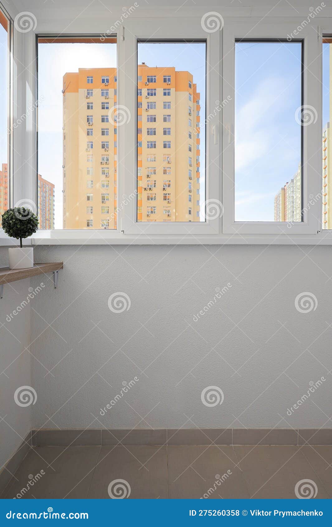 Empty Balcony Interior in an Apartment Building Stock Photo - Image of ...