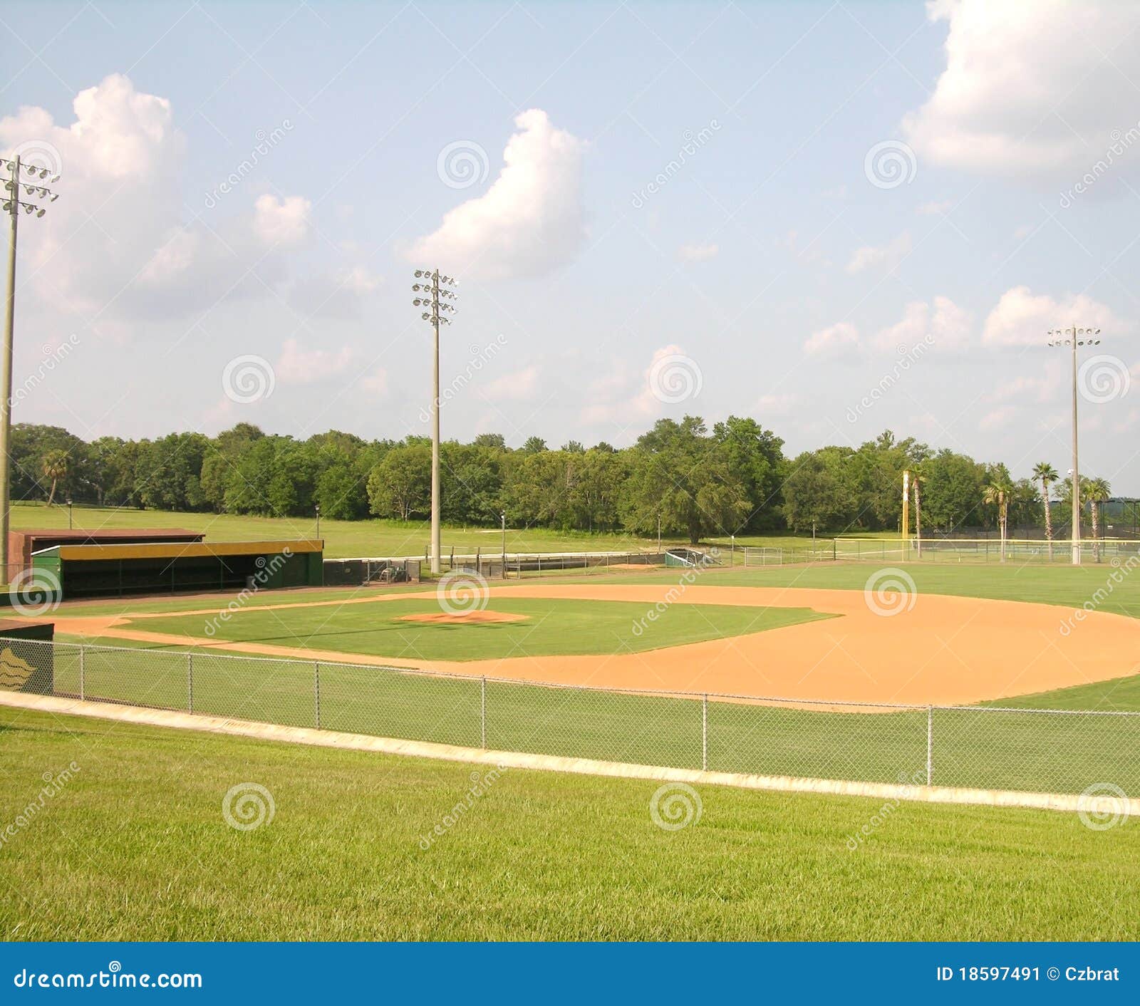 Empty Ball Field stock image. Image of fenced, baseball - 18597491