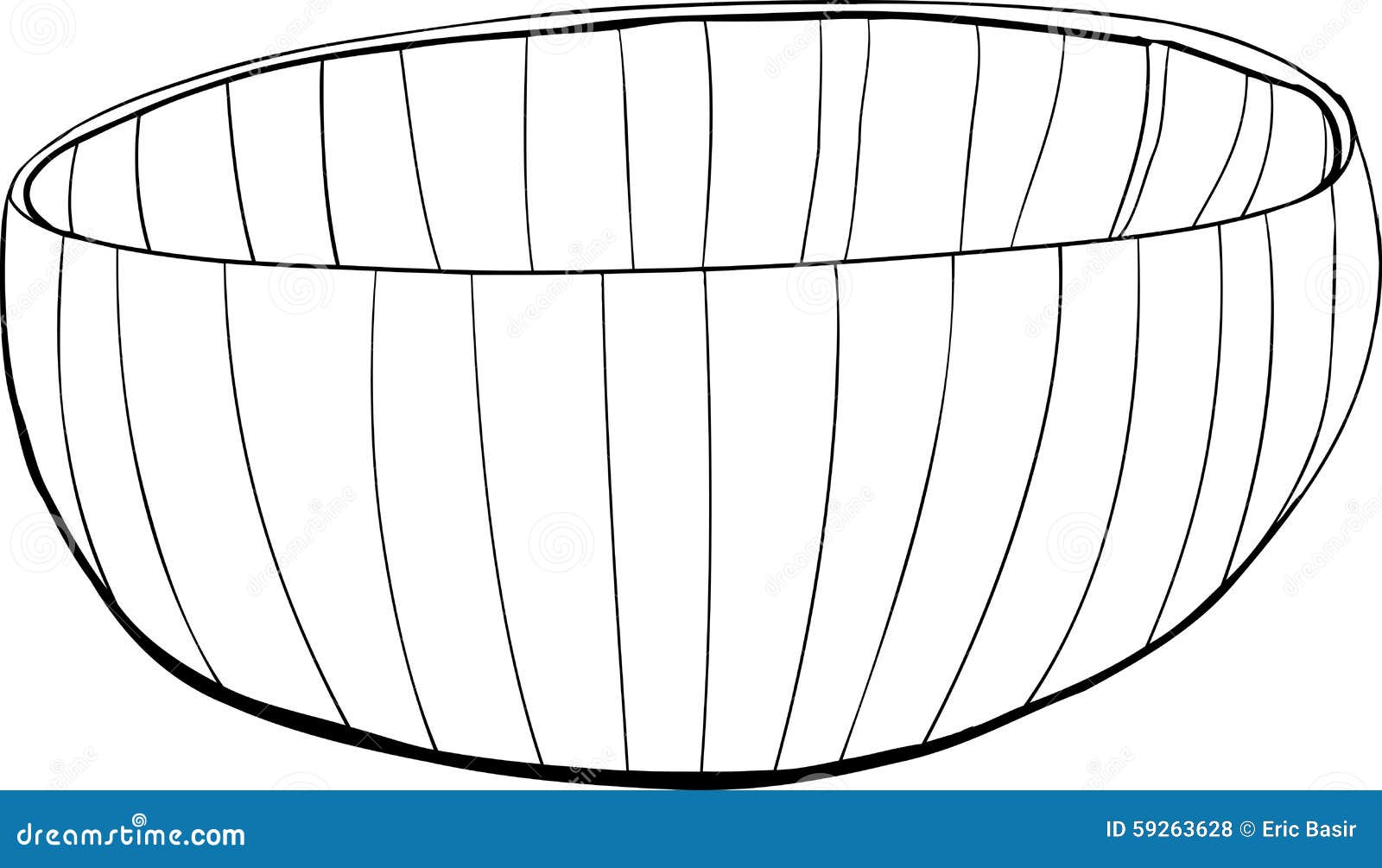 Empty Bamboo Bowl Outline stock illustration. Illustration of wooden ...