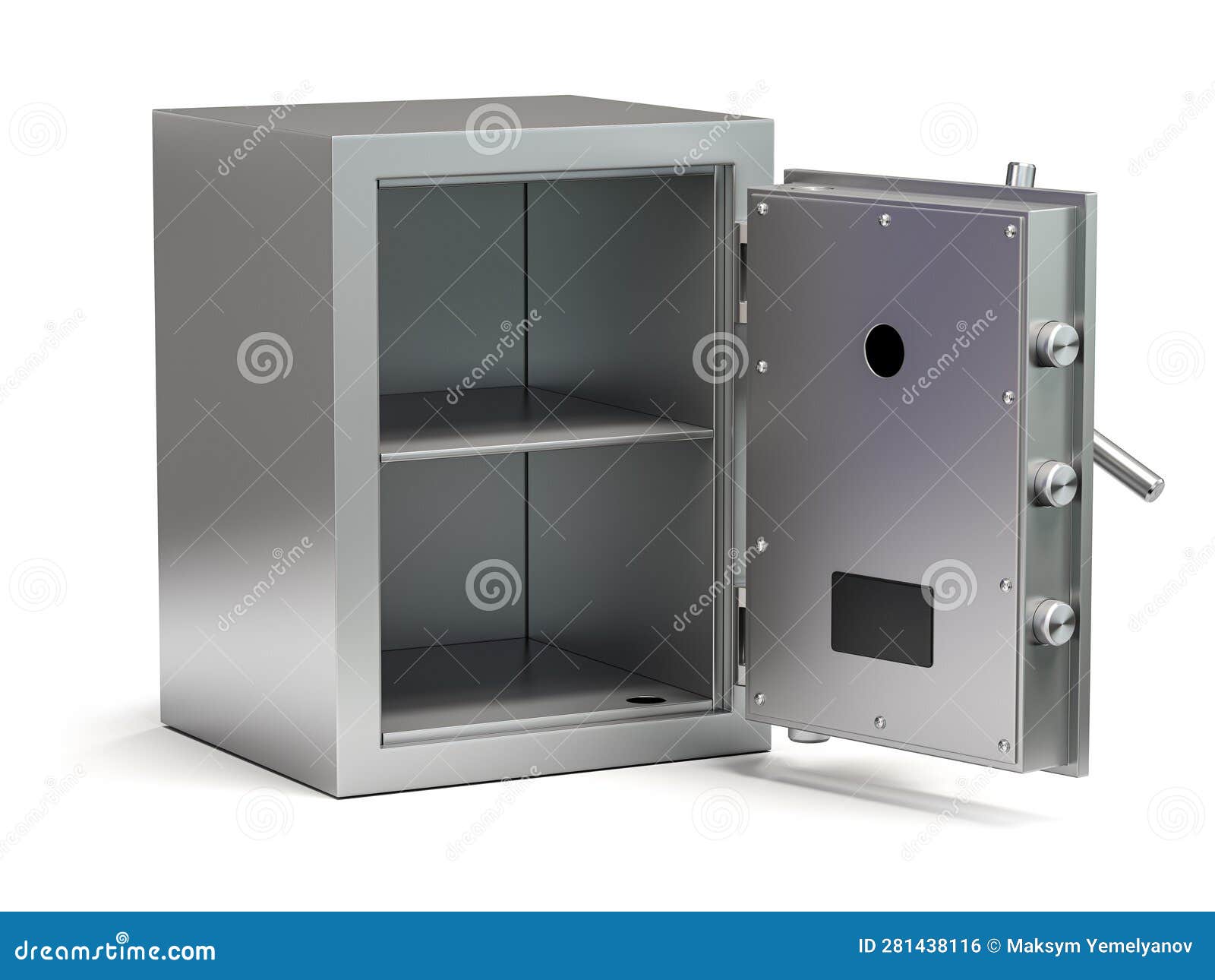 Empty Bank Vault Safe Isolated on White. Security and Protection Stock ...