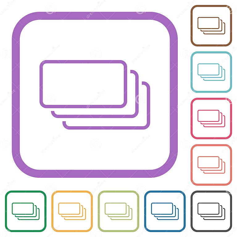 Empty Banknotes Outline Simple Icons Stock Vector - Illustration of ...