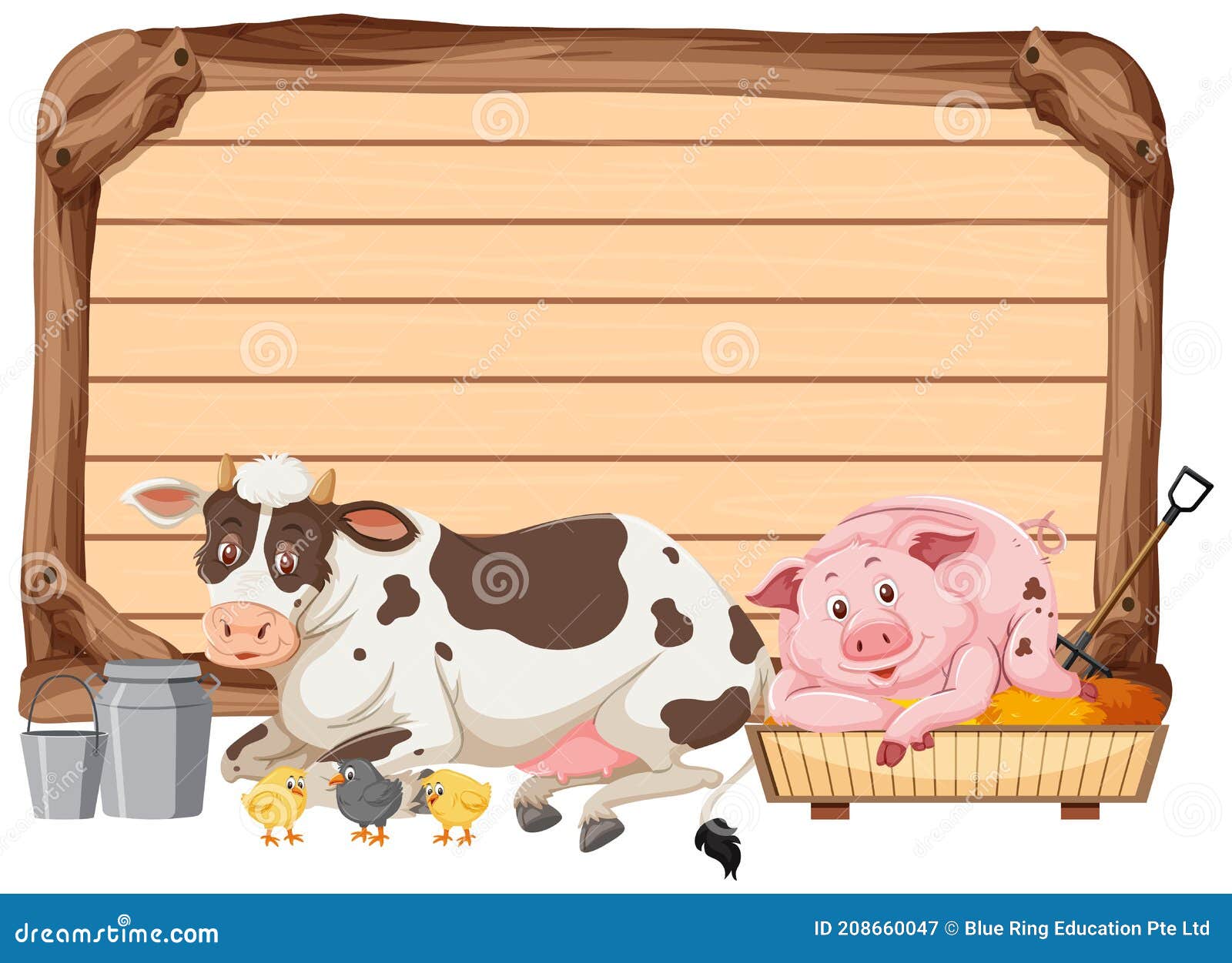 Empty Banner with Animal Farm on White Background Stock Vector ...