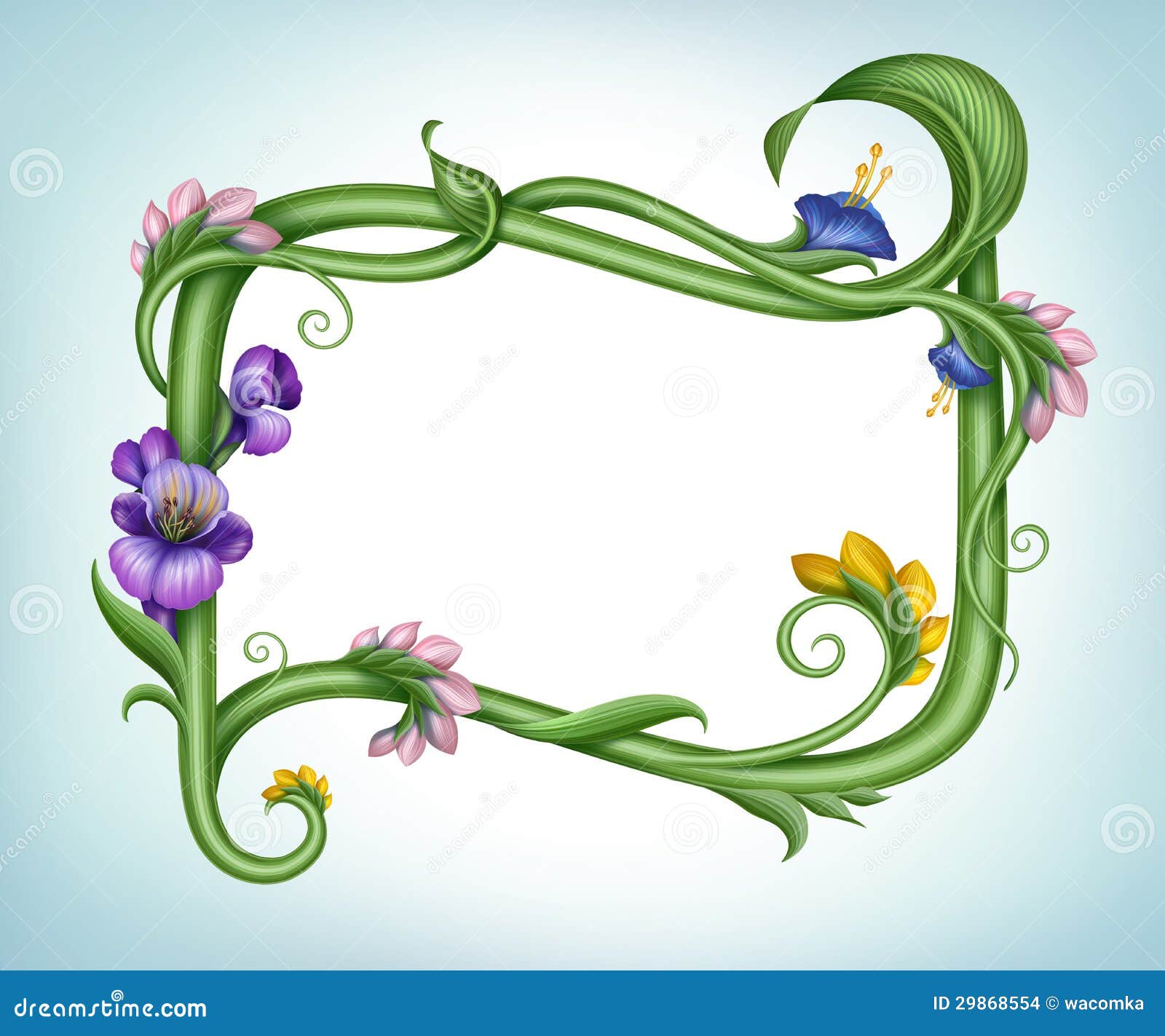 Beautiful Spring Flower Banner Frame Stock Illustration - Illustration ...