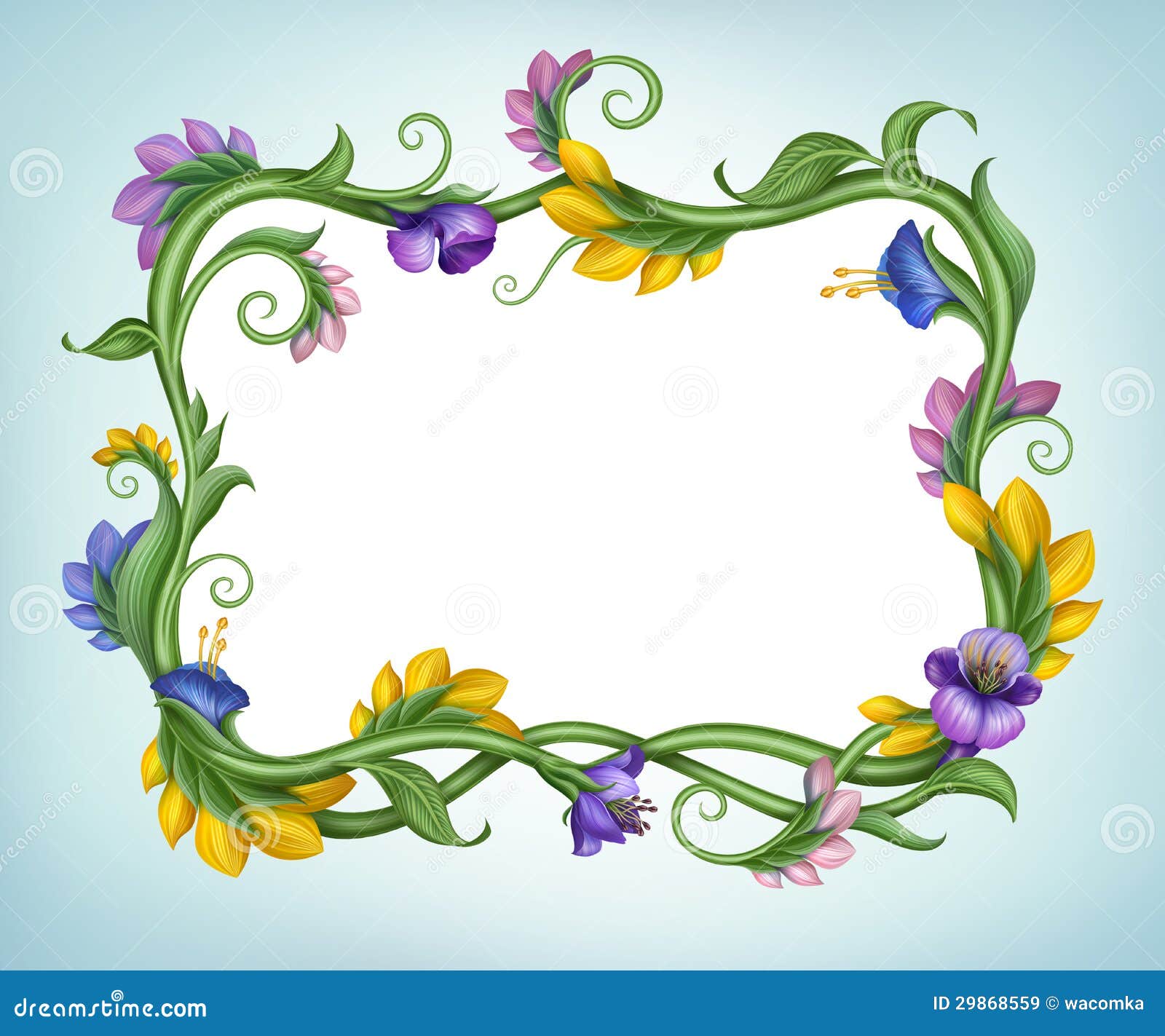 Beautiful Spring Flower Banner Frame Stock Illustration - Illustration ...