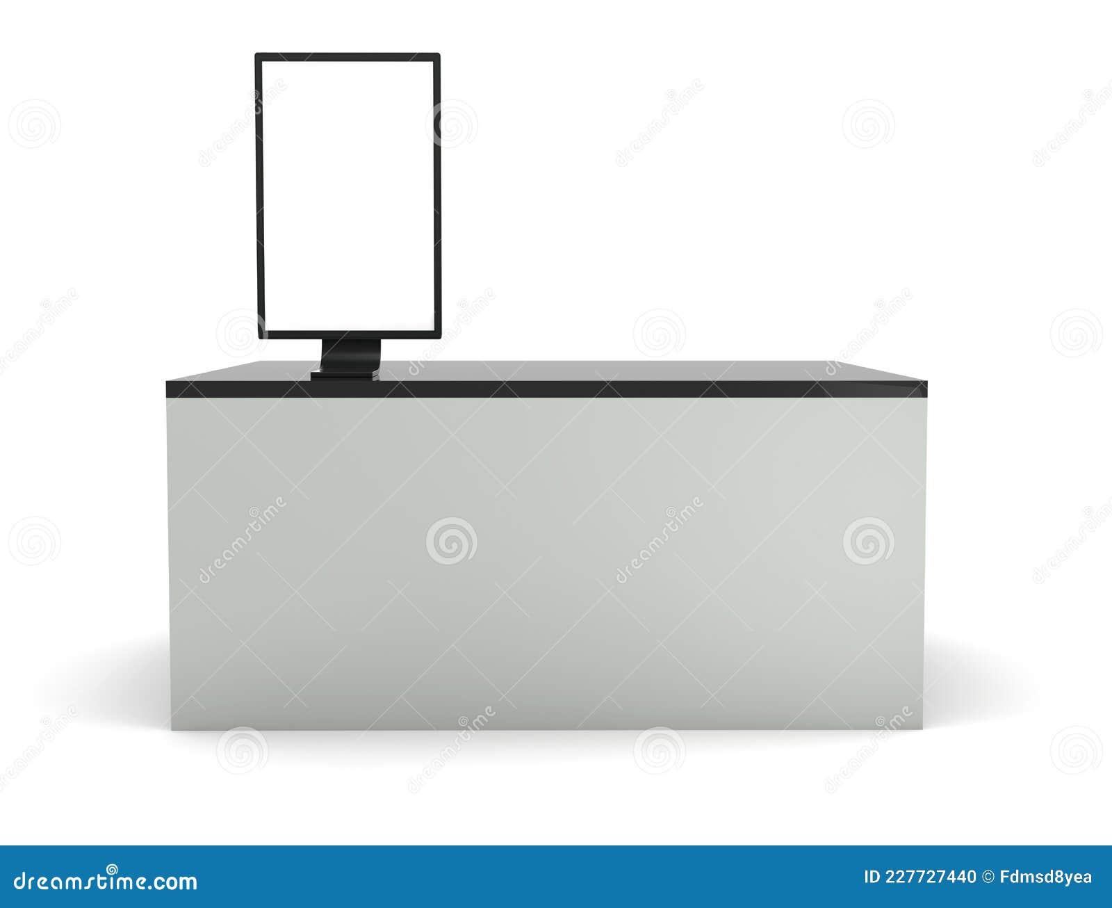 Empty Banner on Reception Desk Stock Illustration - Illustration of ...