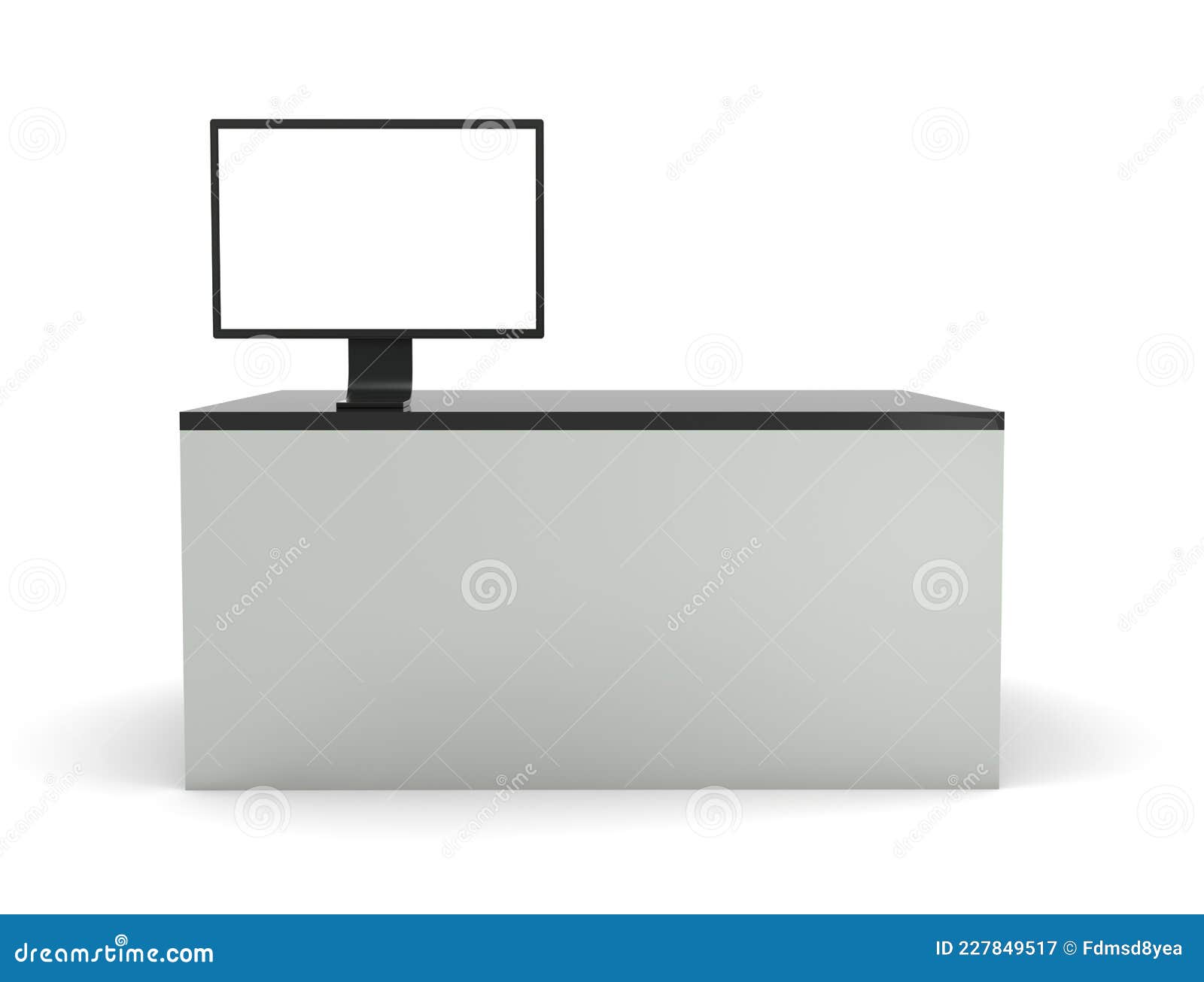 Empty Banner on Reception Desk Stock Illustration - Illustration of ...