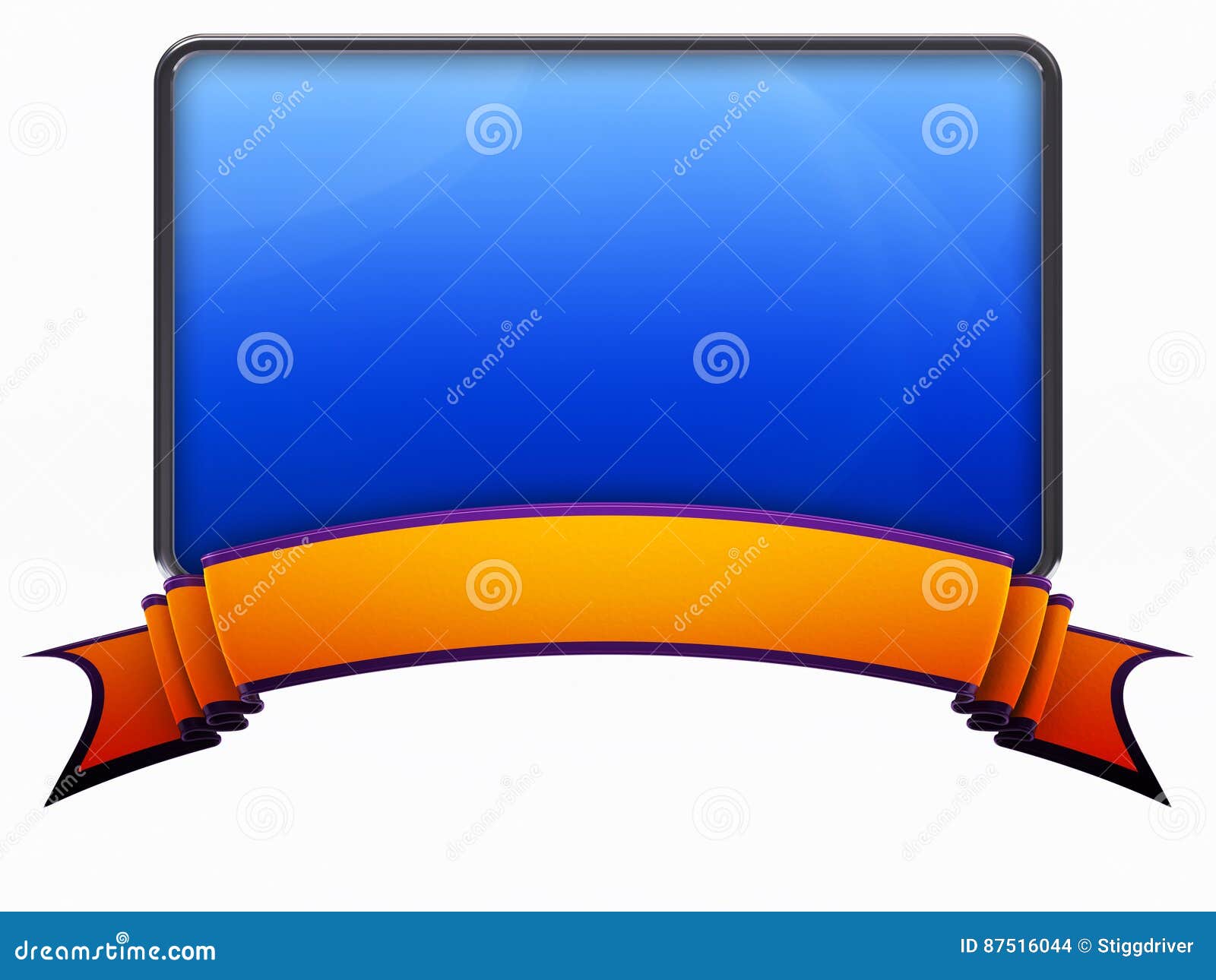 Empty banner with ribbon stock illustration. Illustration of baner ...