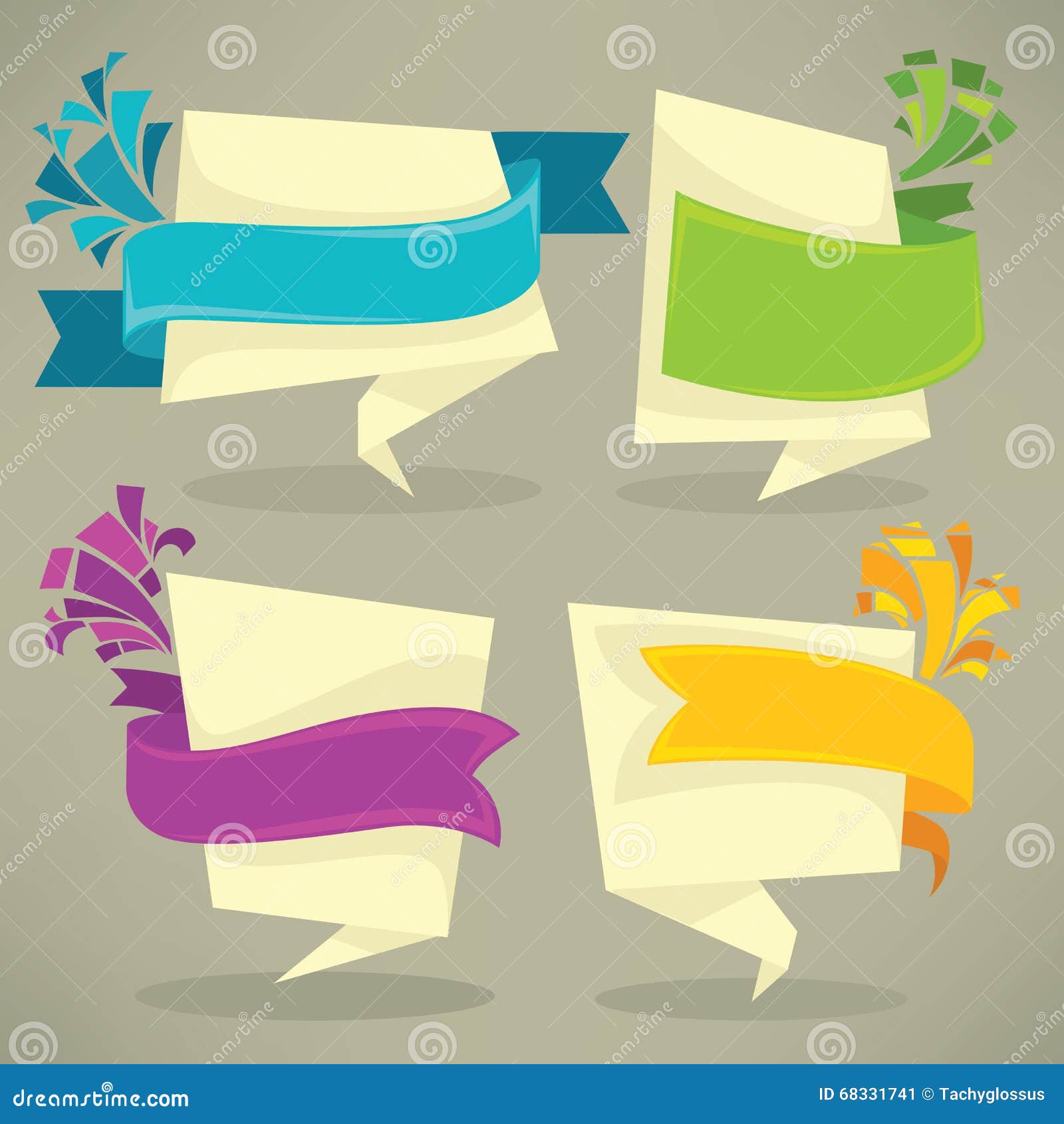 Empty banners stock vector. Illustration of flat, design - 68331741