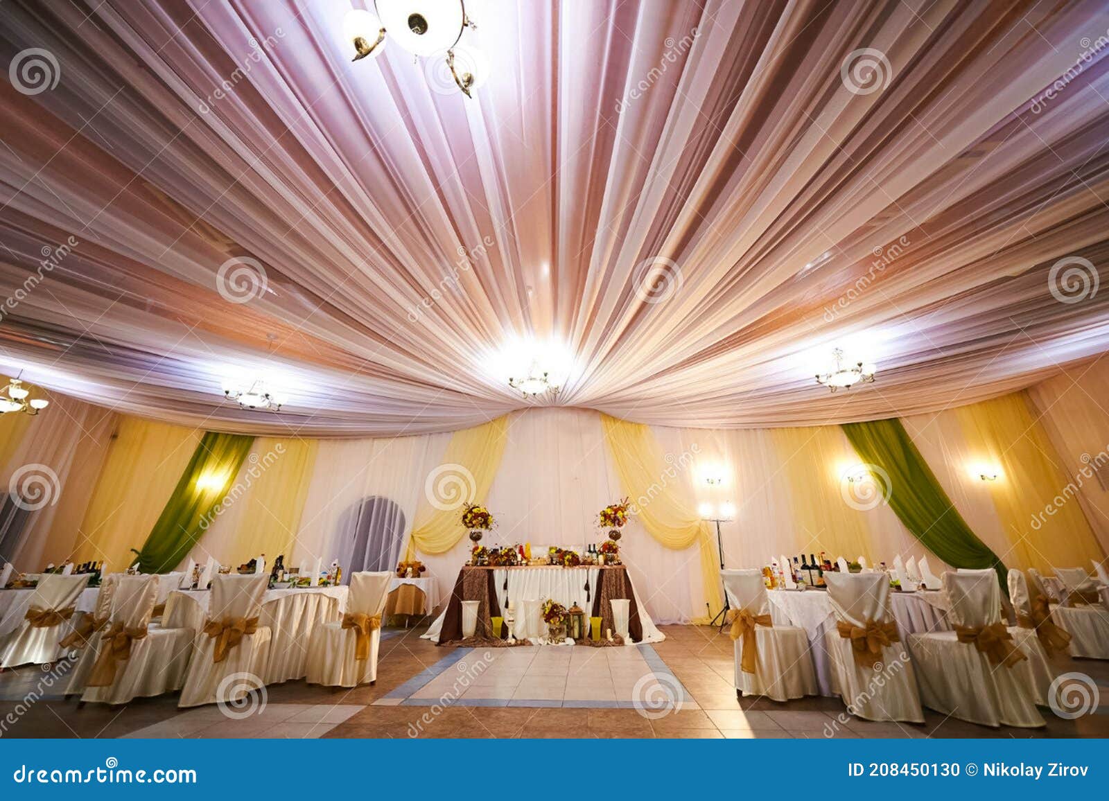 Empty Banquet Hall, Ready To Host Celebration Stock Photo - Image of ...