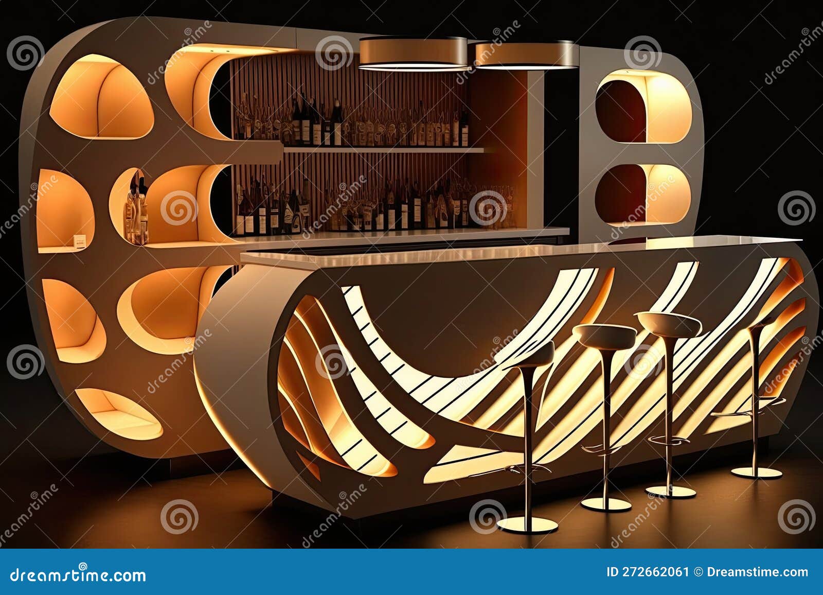 Modern empty bar stock illustration. Illustration of space - 272662061