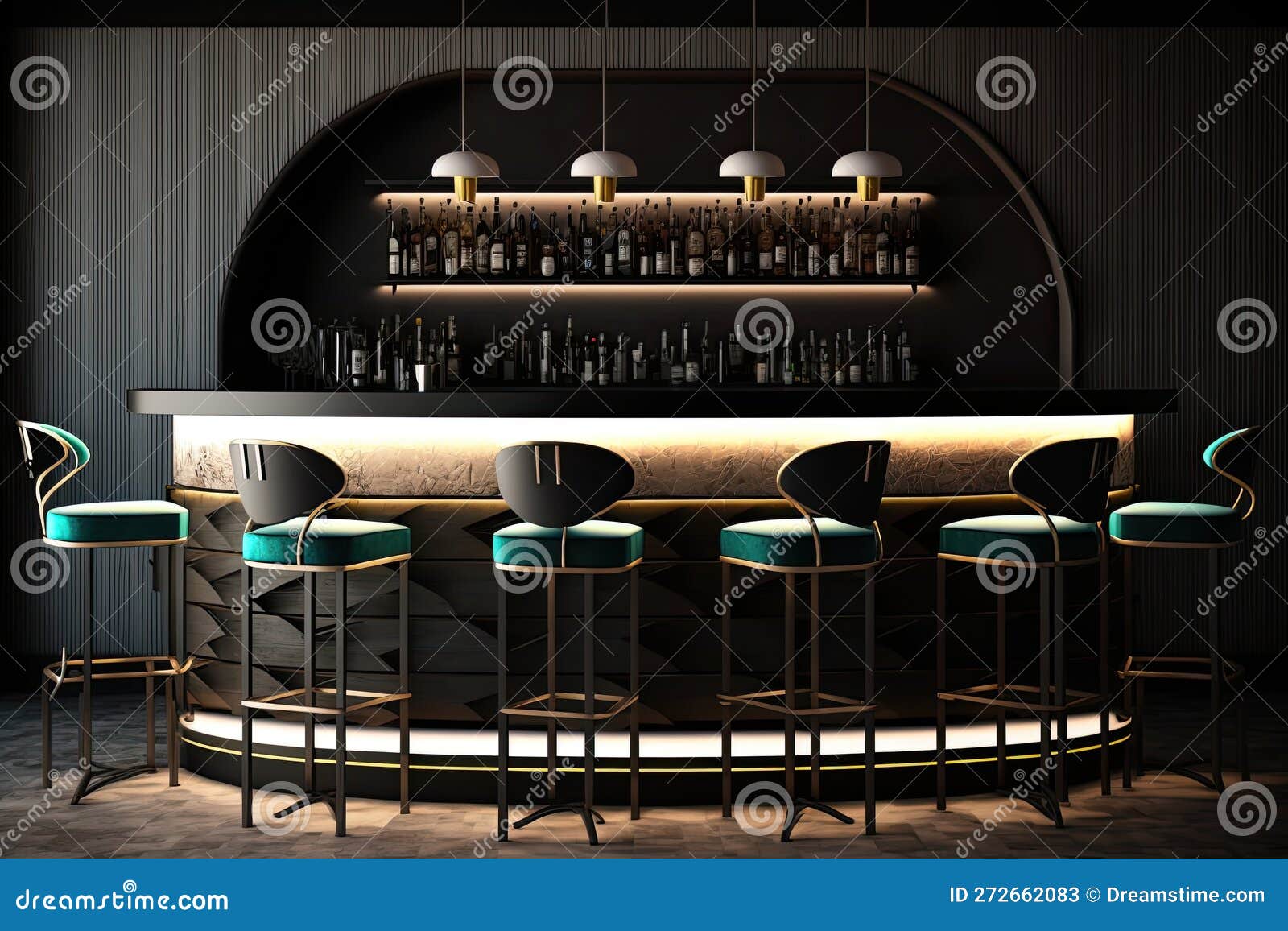 Modern empty bar stock illustration. Illustration of business - 272662083