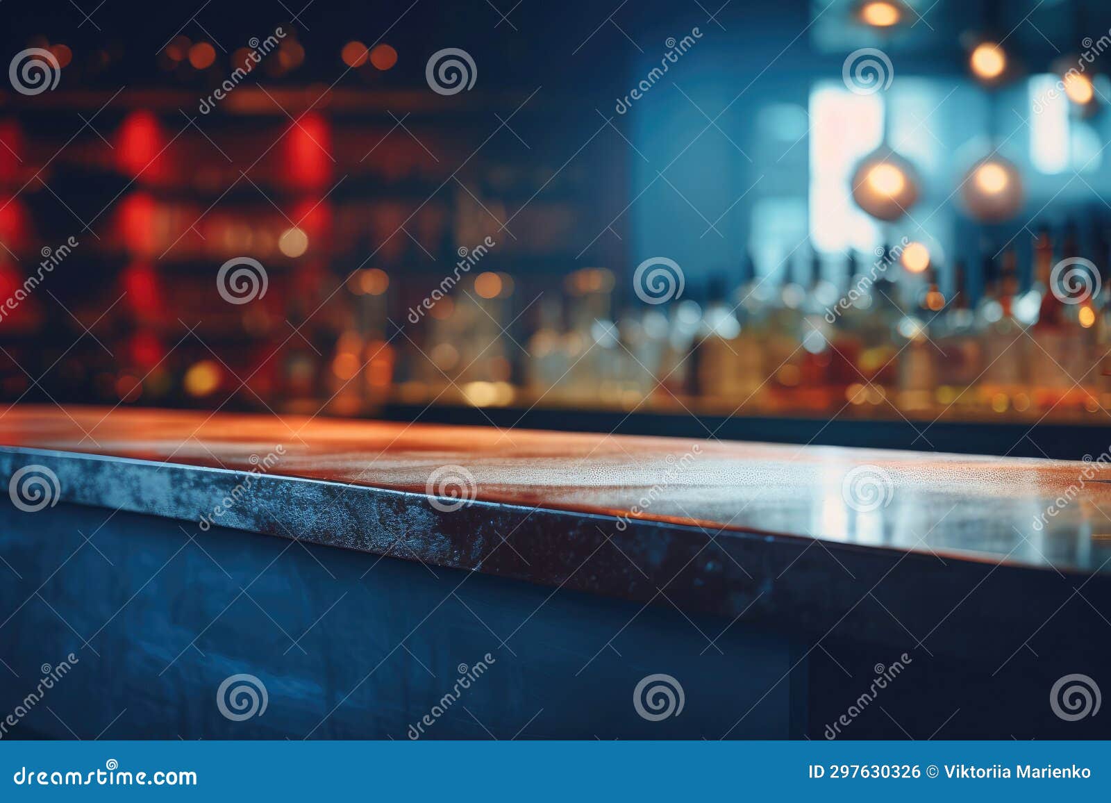 An Empty Bar Counter, a Space for Creative Layout Stock Illustration ...