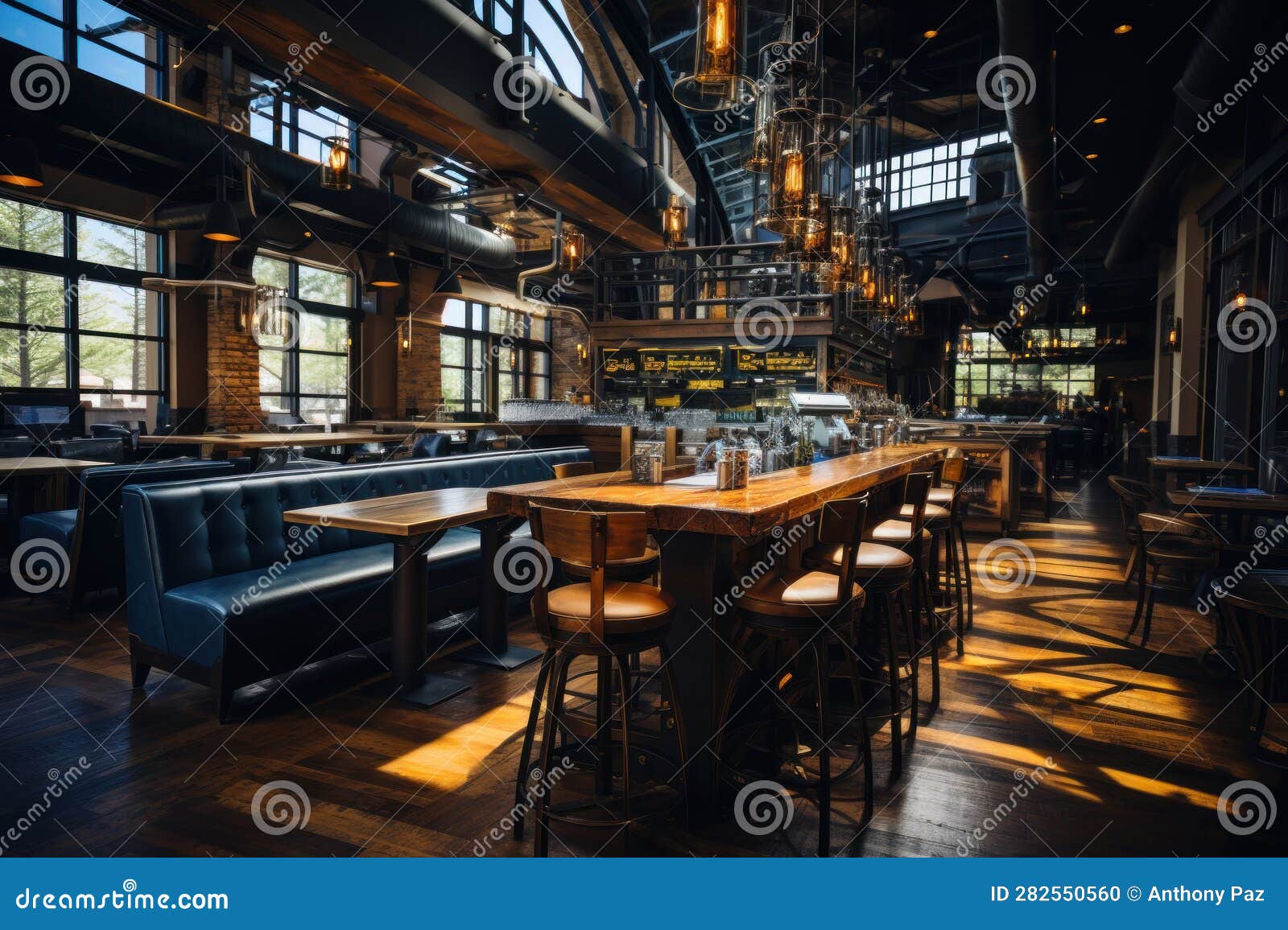Empty Bar with Many Chairs Looks Lonely - Generative AI Stock ...