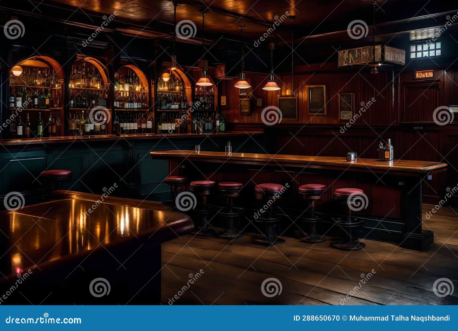 Empty Bar at Night, Bar Interior Design - Generative AI Stock ...