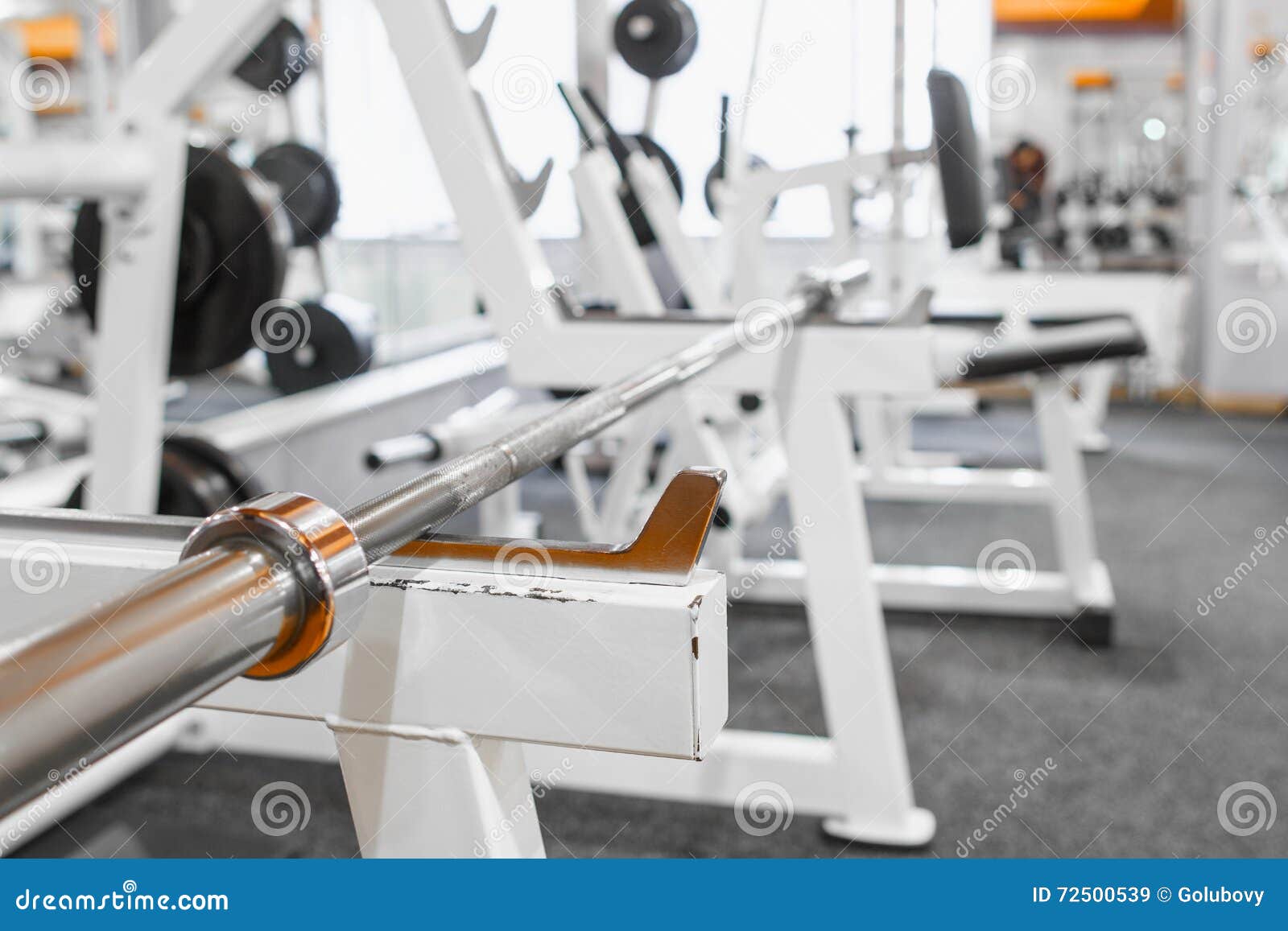 Empty Barbell Grip on Its Training Device Stock Image - Image of ...