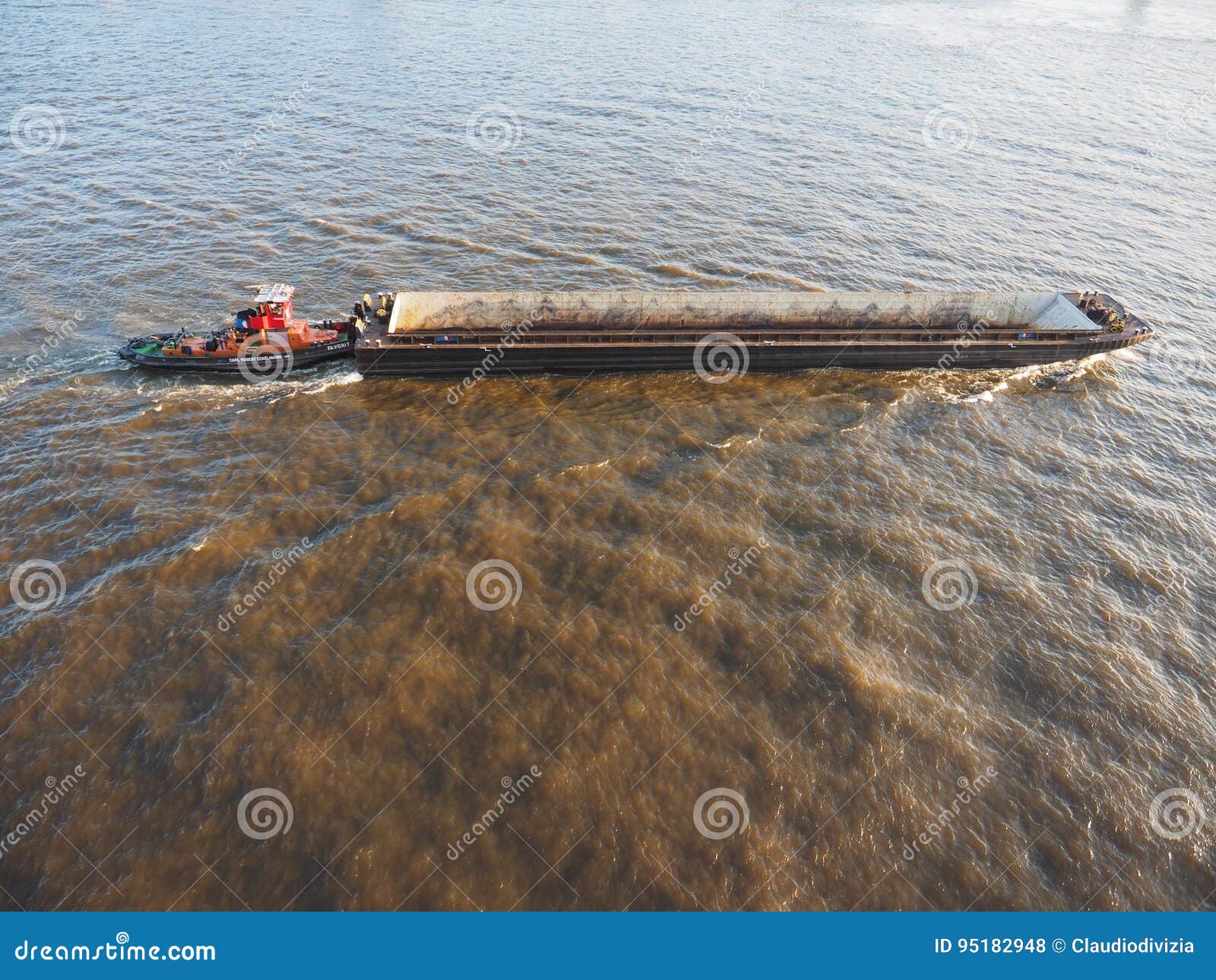Empty barge in Hamburg editorial stock photo. Image of barge - 95182948