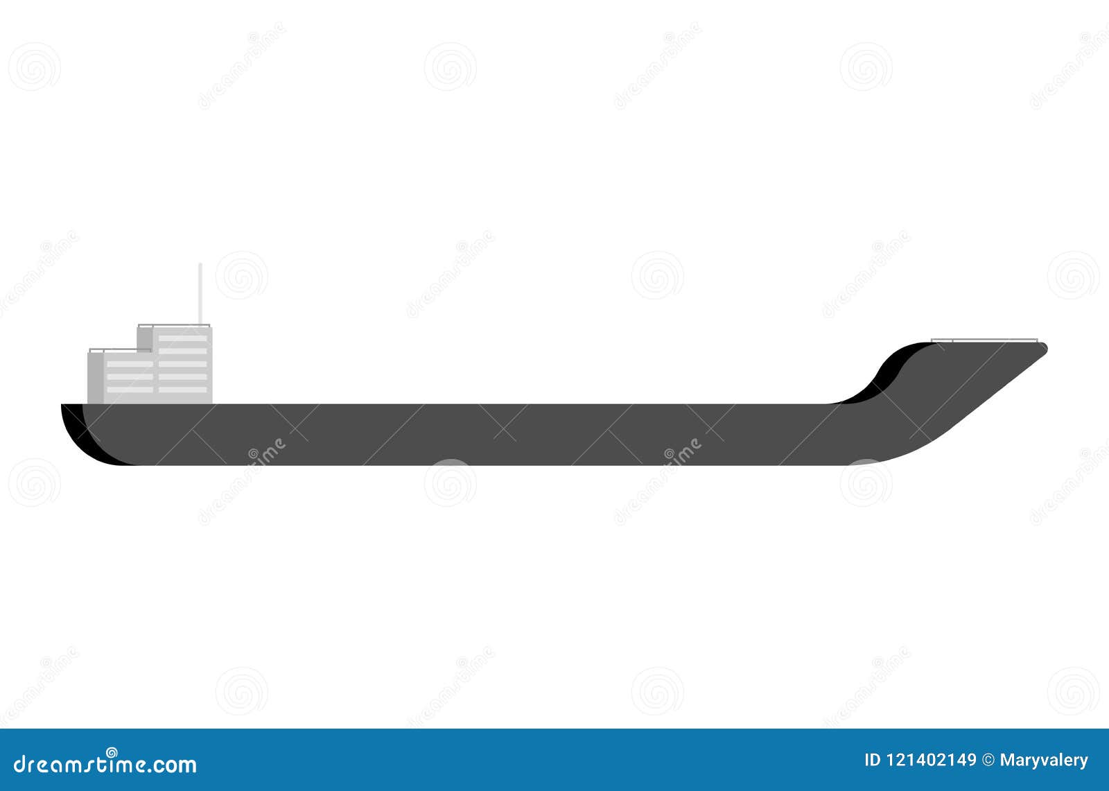 Barge With Metal Cargo Container As Freight Delivering Service Vector ...