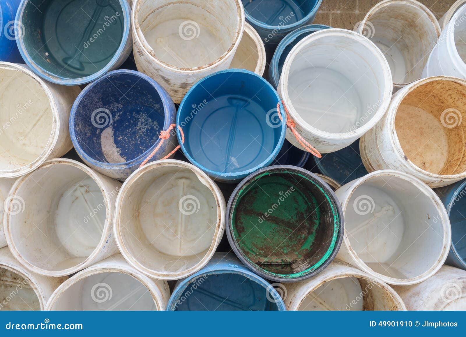 Empty Barrels Ready for Loading of Fresh Bait on a Working Dock Stock ...