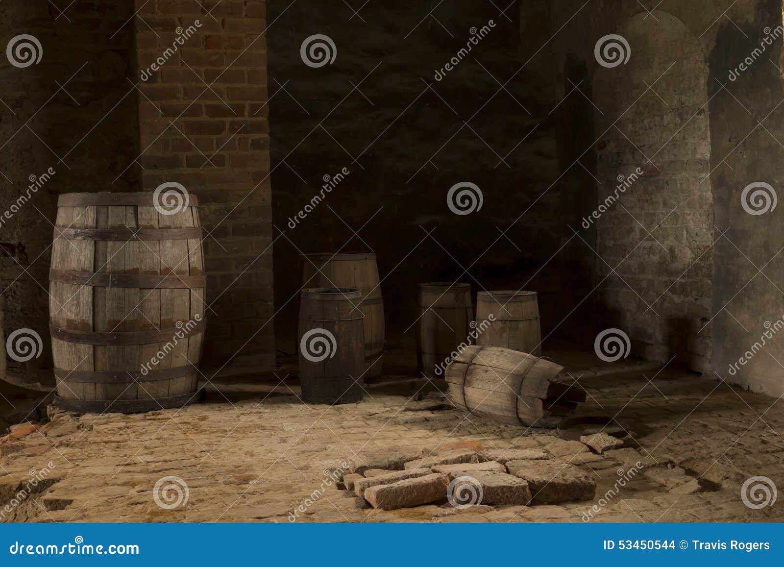 Empty Barrels stock photo. Image of room, shadow, ground - 53450544