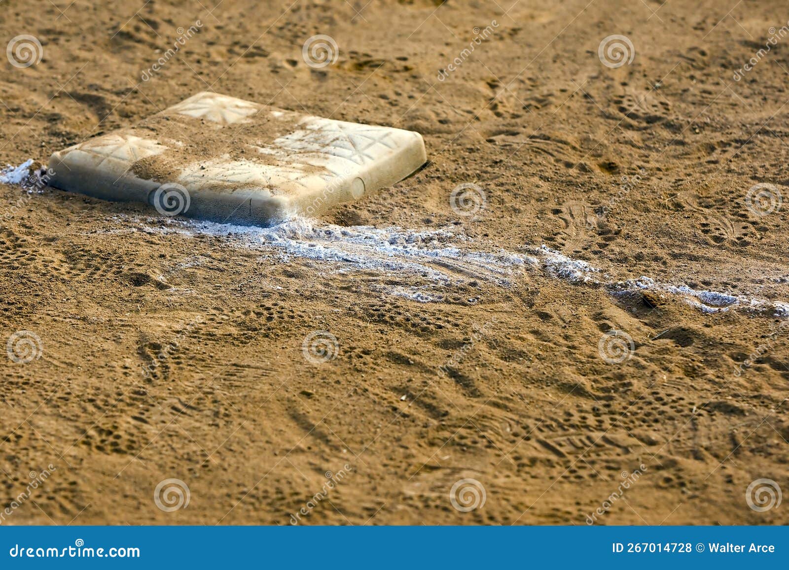 Empty Base on Baseball Field Stock Photo - Image of equipment, field ...
