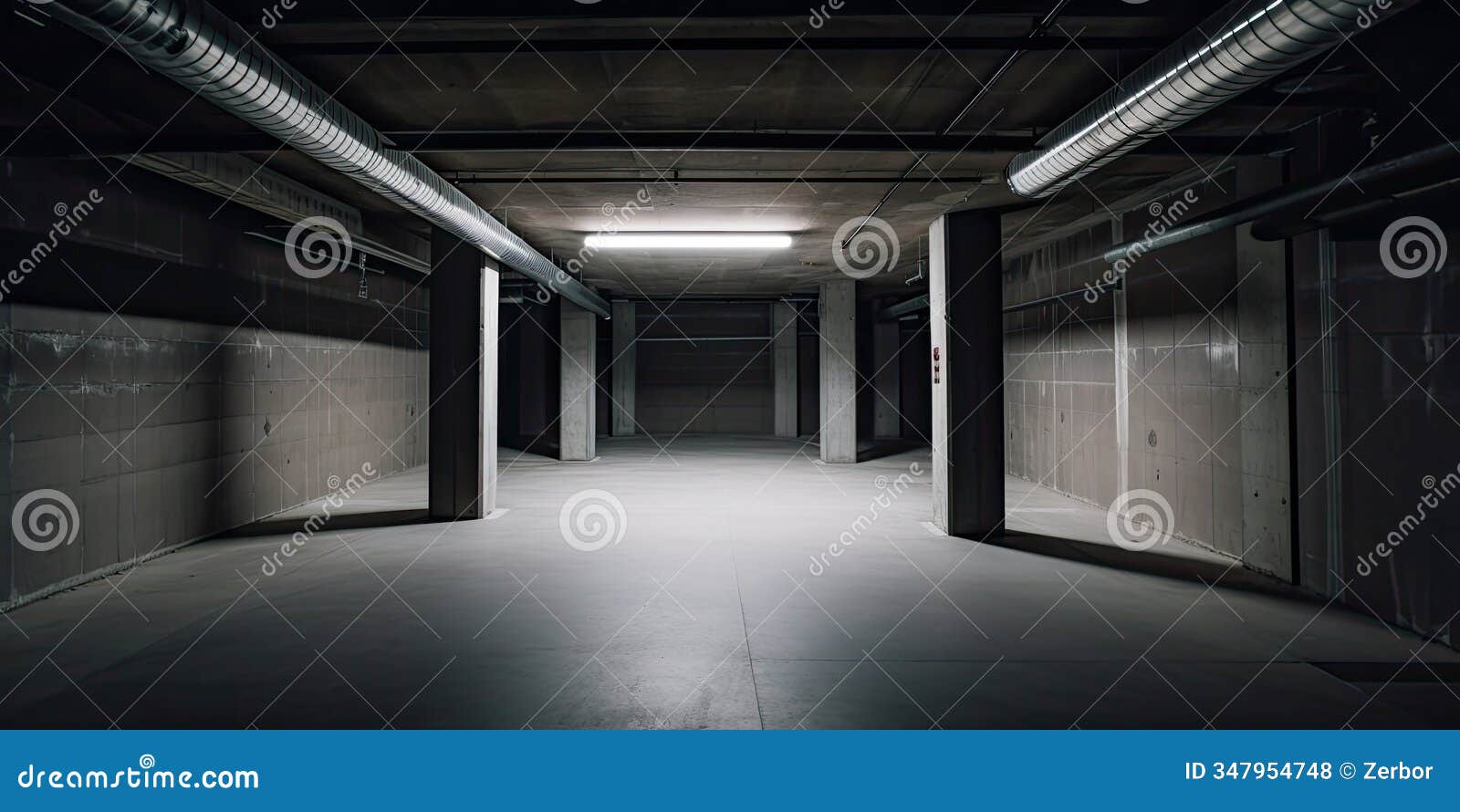 An Empty Basement - AI Generated Image Stock Illustration ...