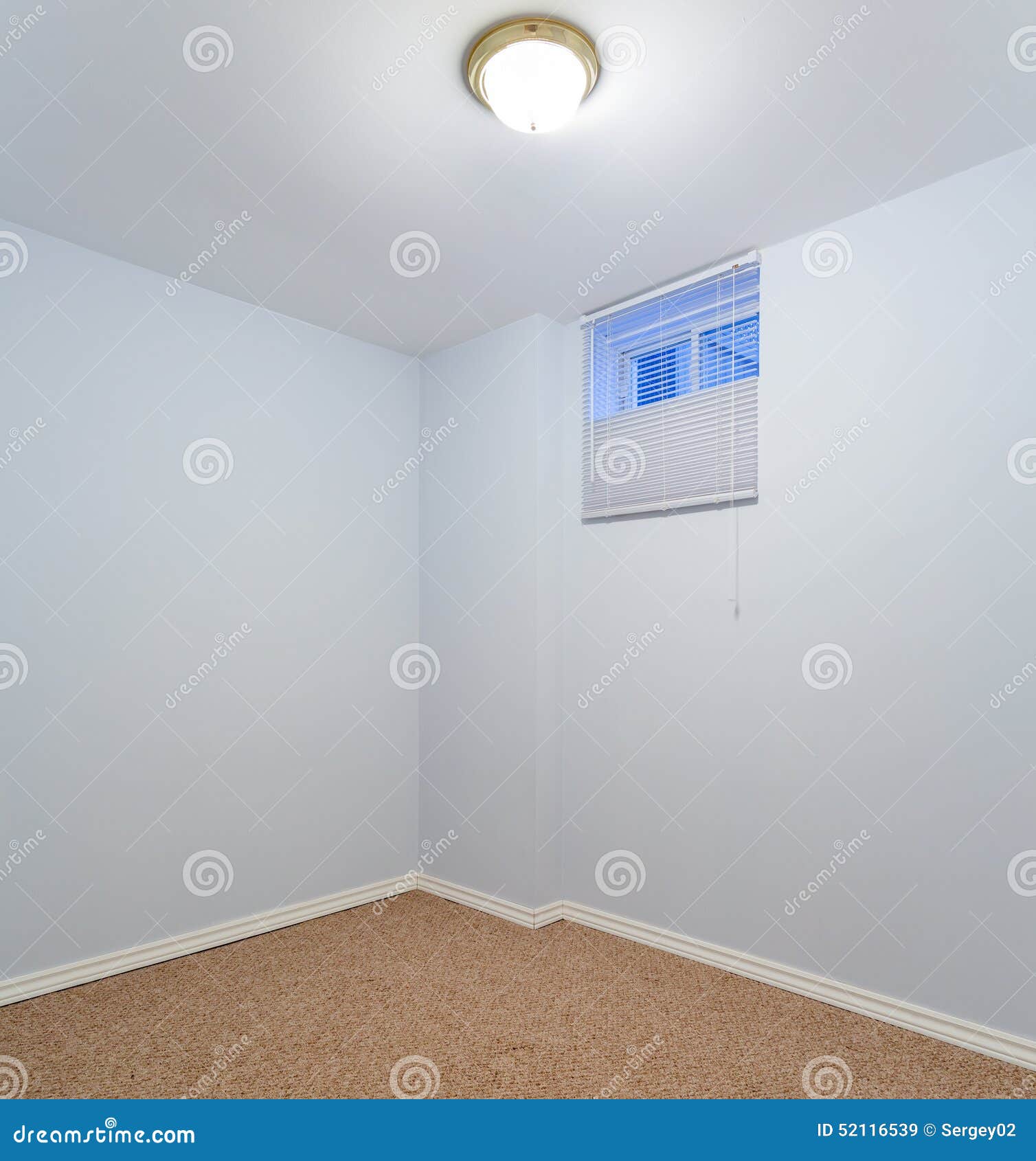 Empty Basement Bedroom Interior Design Stock Image - Image of living ...