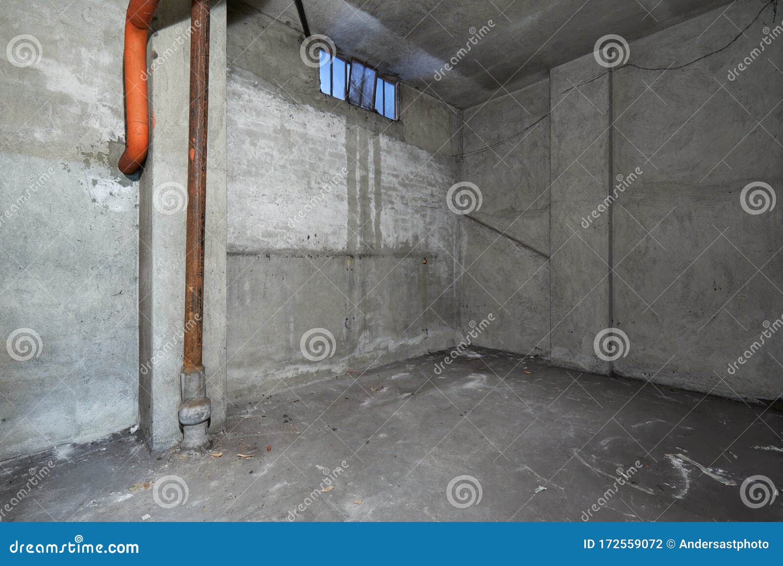 Empty Basement Interior with Concrete Walls Stock Photo - Image of ...