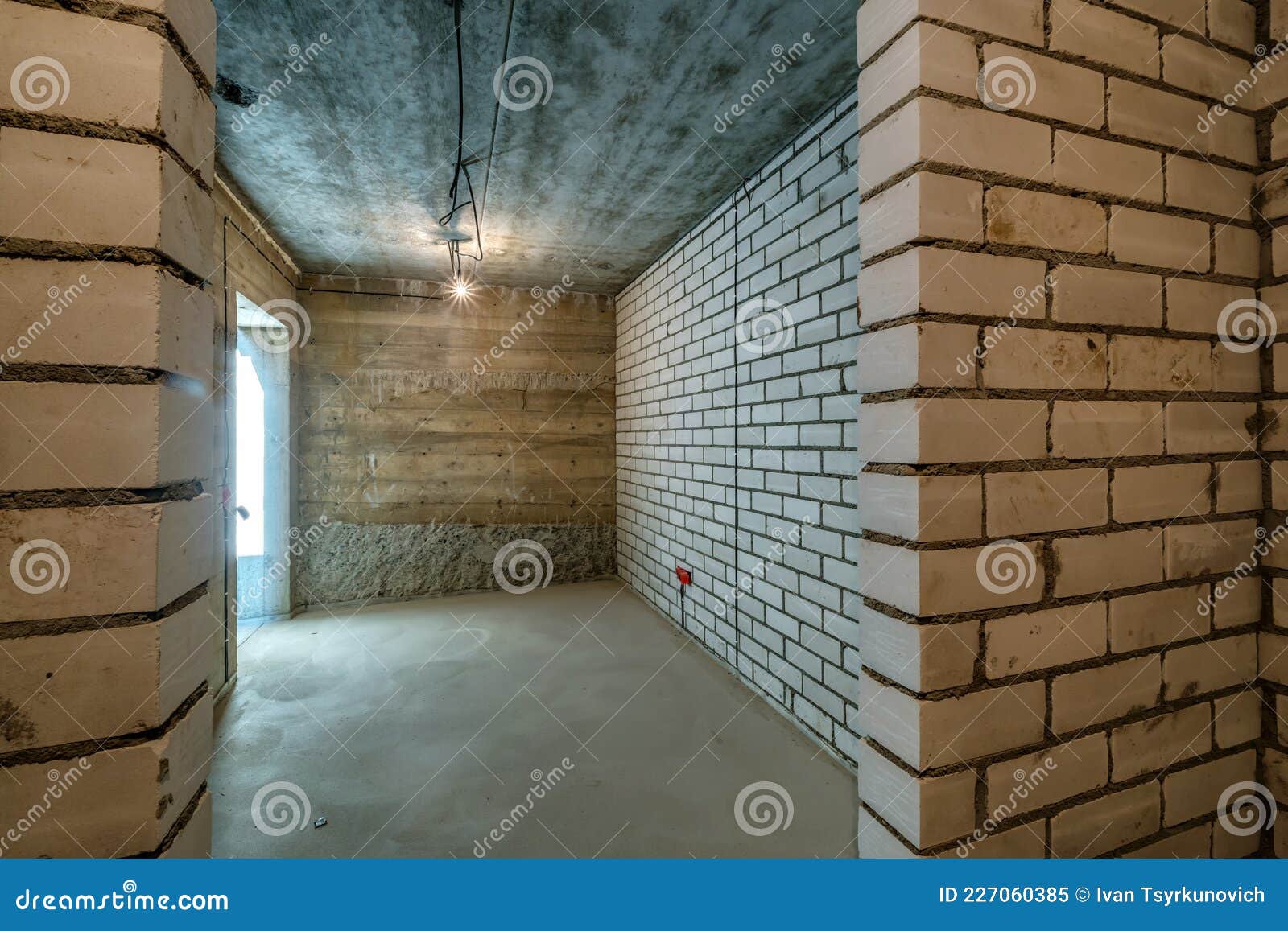 Empty Basement Room with Minimal Preparatory Repairs. Interior with ...