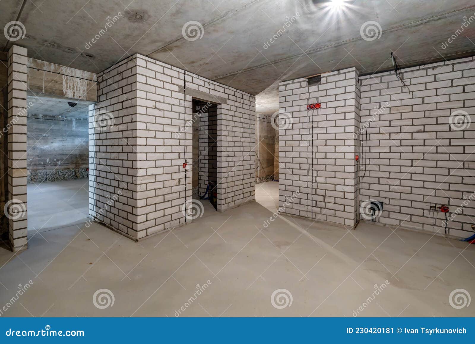 Empty Basement Room with Minimal Preparatory Repairs in Interior with ...