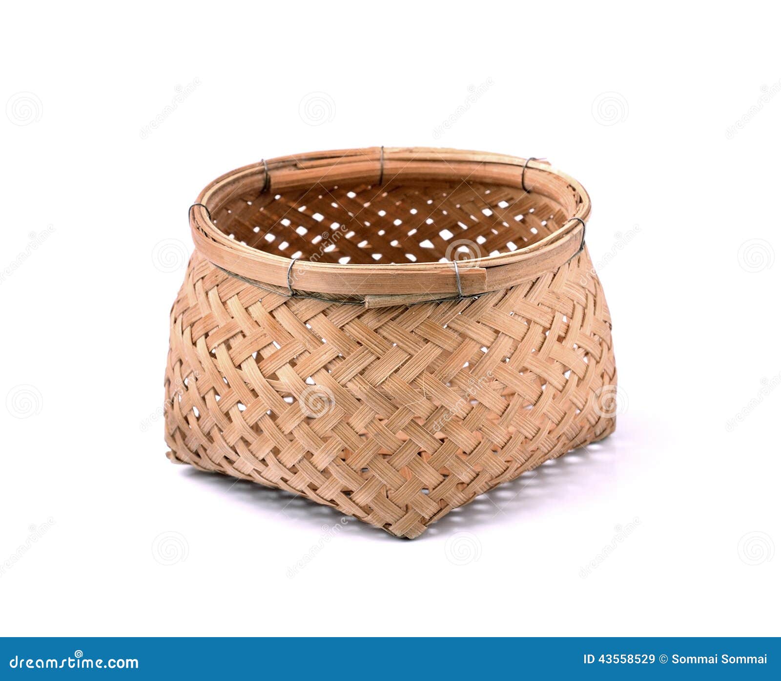 Empty Basket Isolated on White Stock Image - Image of basket, texture ...