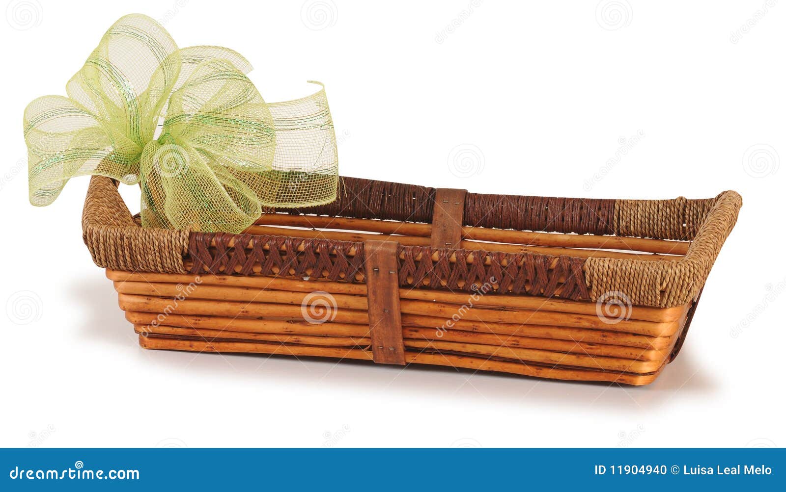 Empty basket with ribbon stock photo. Image of decor - 11904940