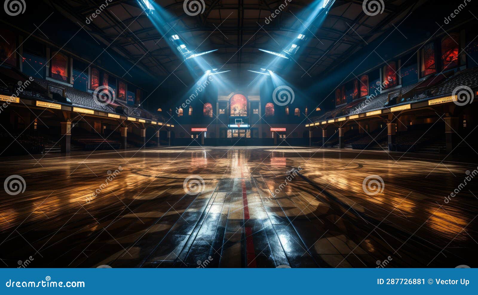 Empty Basketball Big Professional Arena. Generative AI. Stock ...