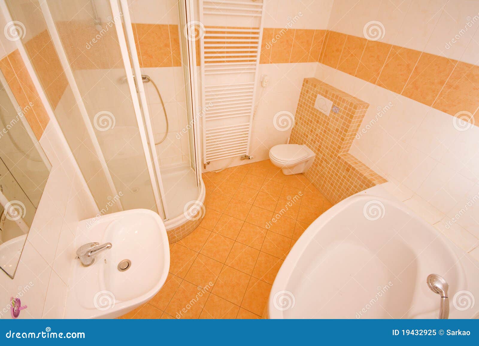Empty bathroom stock image. Image of toilet, tile, glass - 19432925