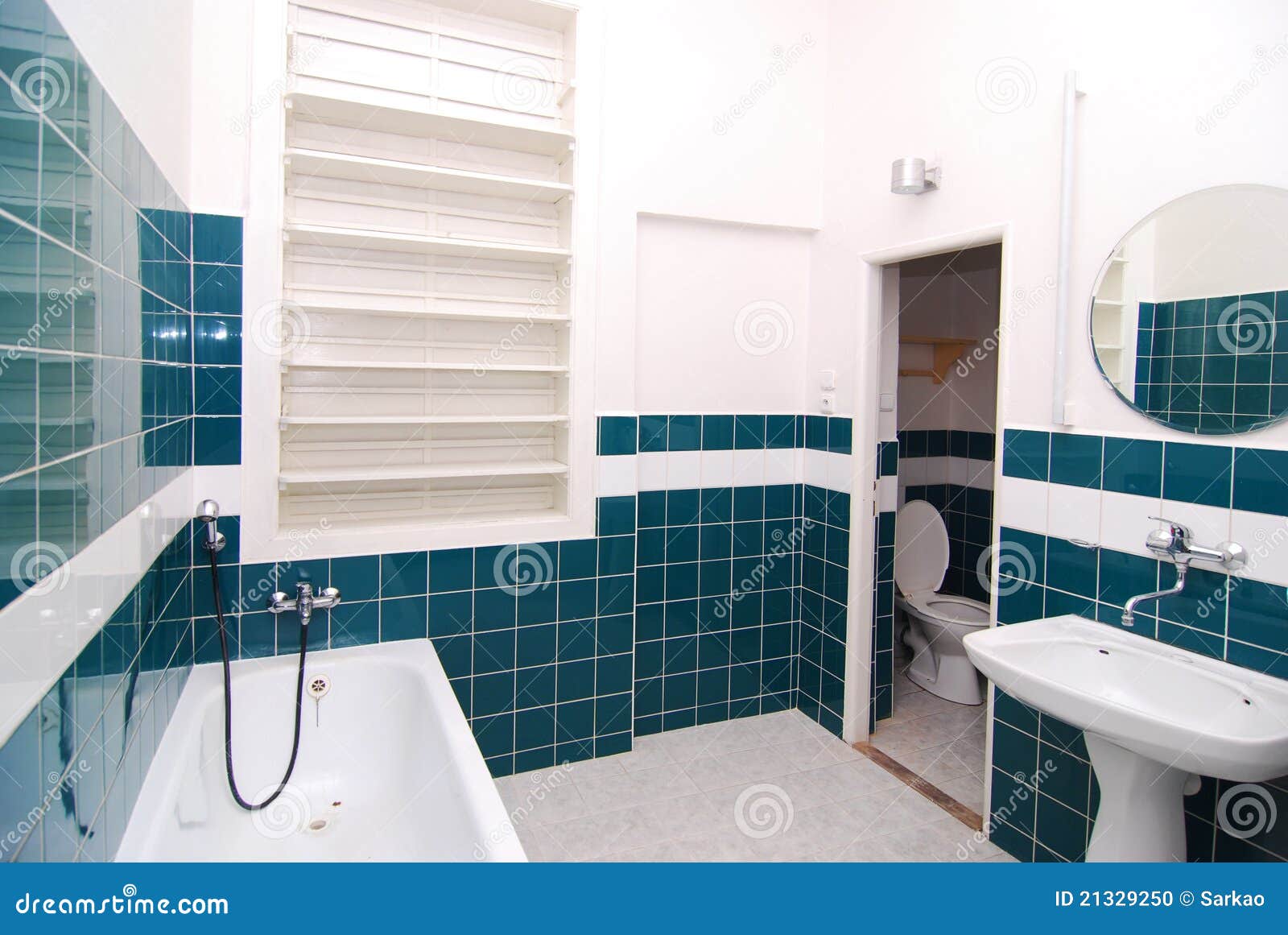 Empty bathroom stock photo. Image of blue, pavement, tiles - 21329250
