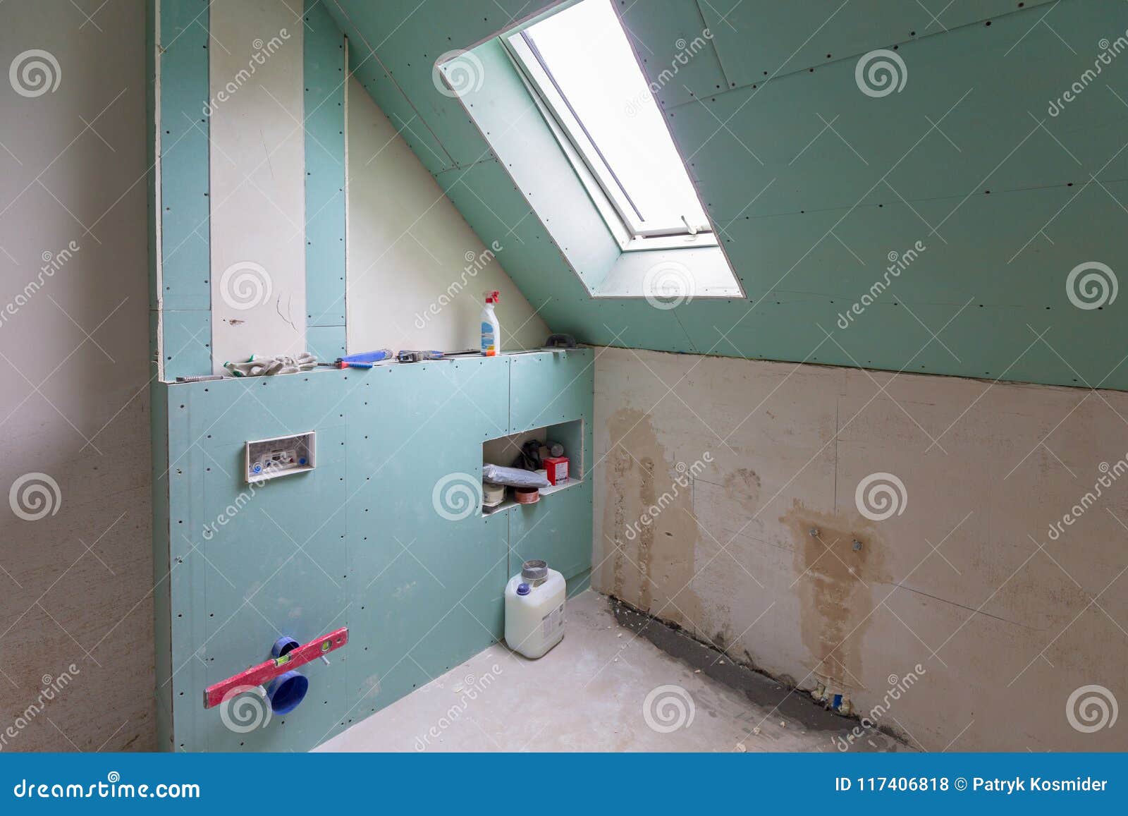 Empty Bathroom Interior at Renovation Stock Photo - Image of renovation ...