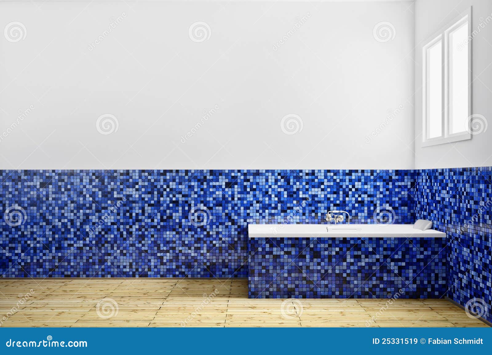 Empty Bathroom from Side View Stock Illustration - Illustration of ...