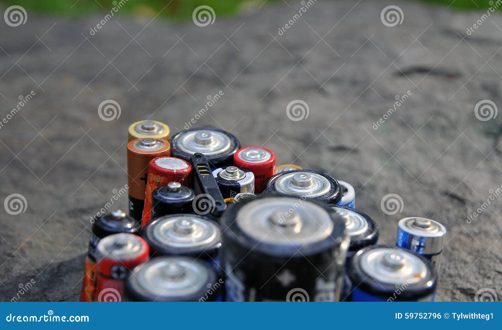 Empty Batteries Pollution Concept Stock Photo - Image of garbage ...