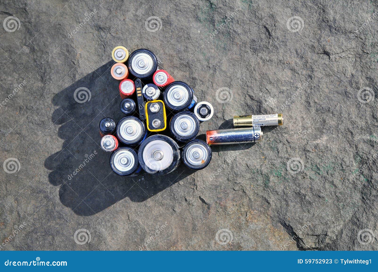 Empty Batteries Pollution Concept Stock Image - Image of recycling ...