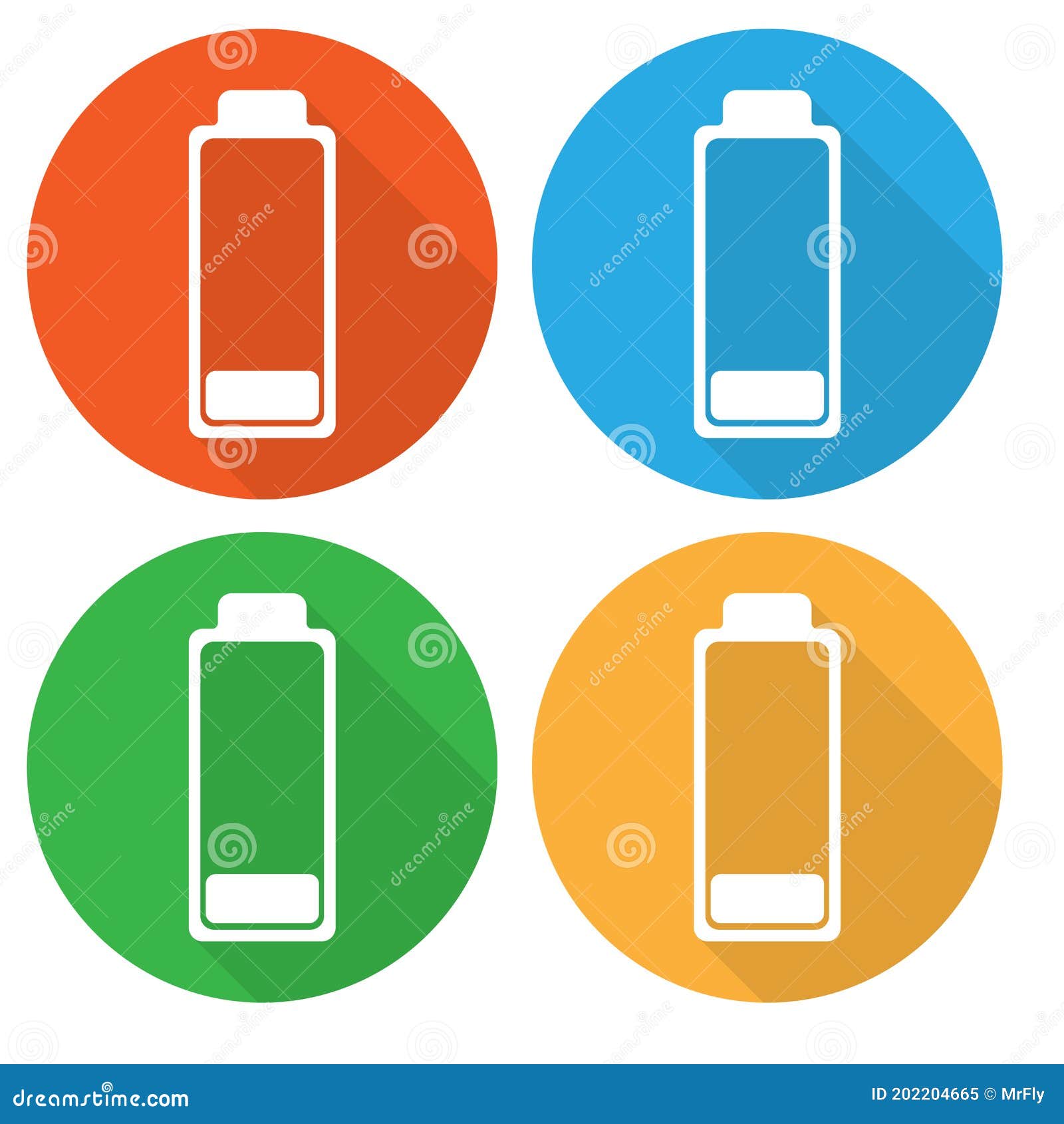 Empty Battery, Colourful Web Icon Set, Vector Illustration Stock Vector ...