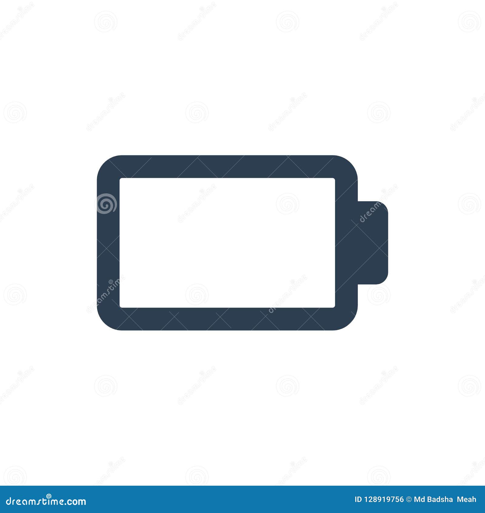 Empty battery icon stock vector. Illustration of sign - 128919756