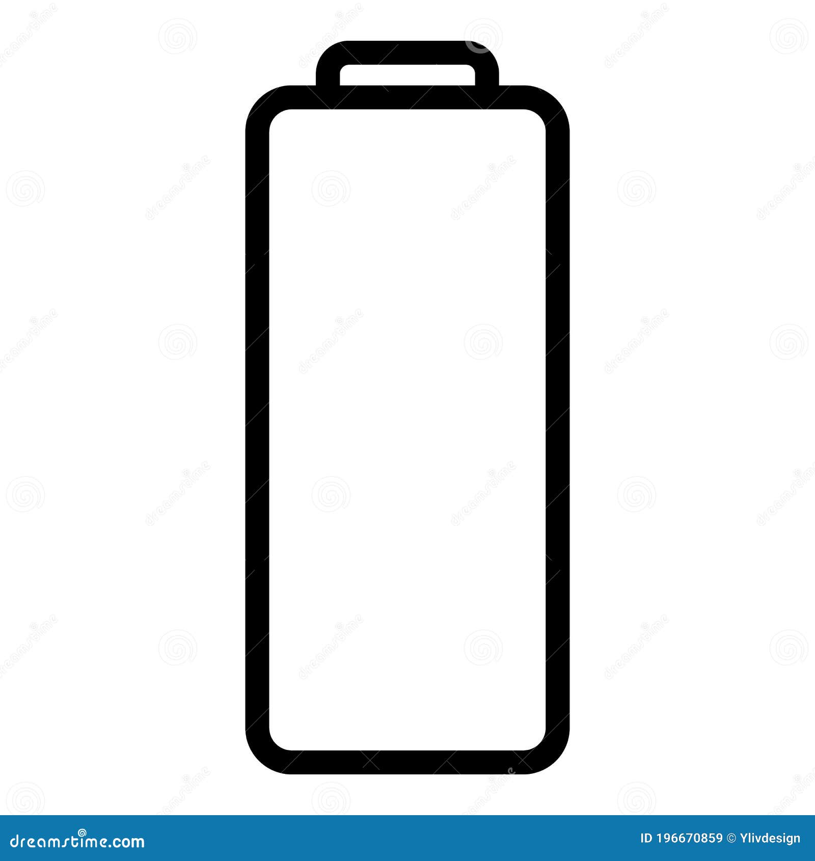 Empty Battery Icon, Outline Style Stock Vector - Illustration of empty, icon: 196670859