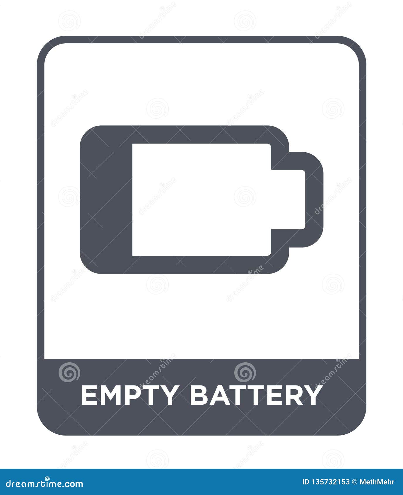Empty Battery Icon in Trendy Design Style. Empty Battery Icon Isolated ...