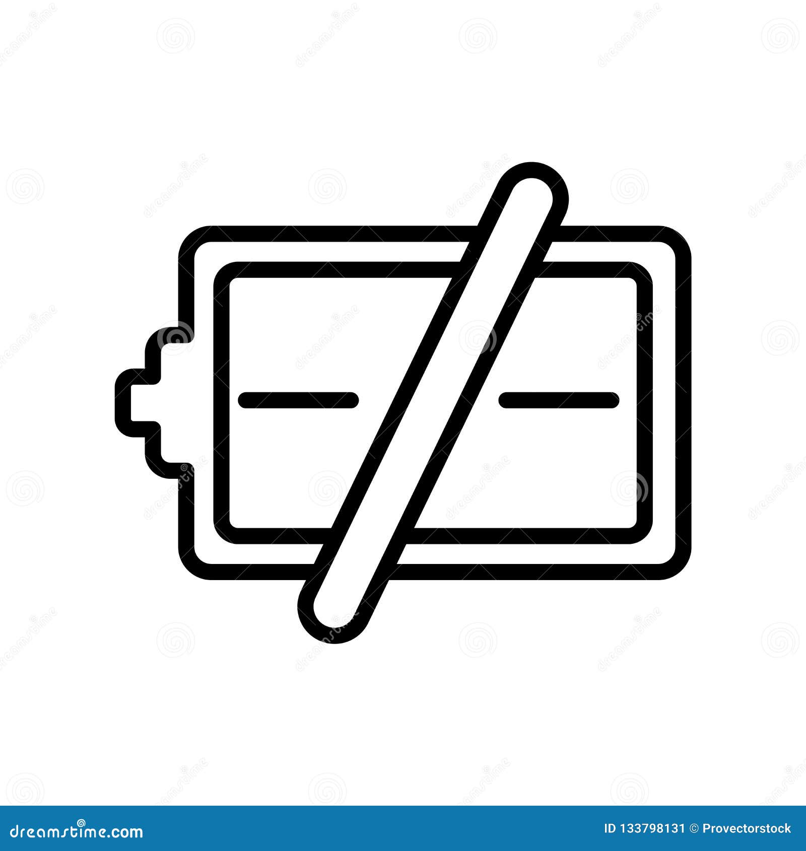 Empty Battery Icon Vector Isolated on White Background, Empty Ba Stock ...