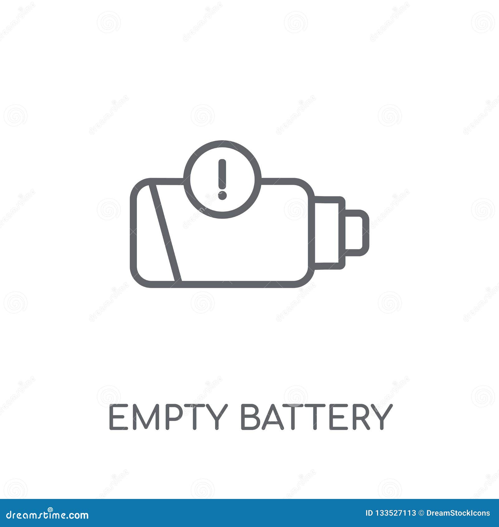Empty Battery Linear Icon. Modern Outline Empty Battery Logo Con Stock ...