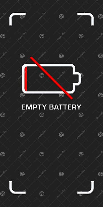 Empty Battery Screen Graphic in Portrait Format Stock Illustration ...
