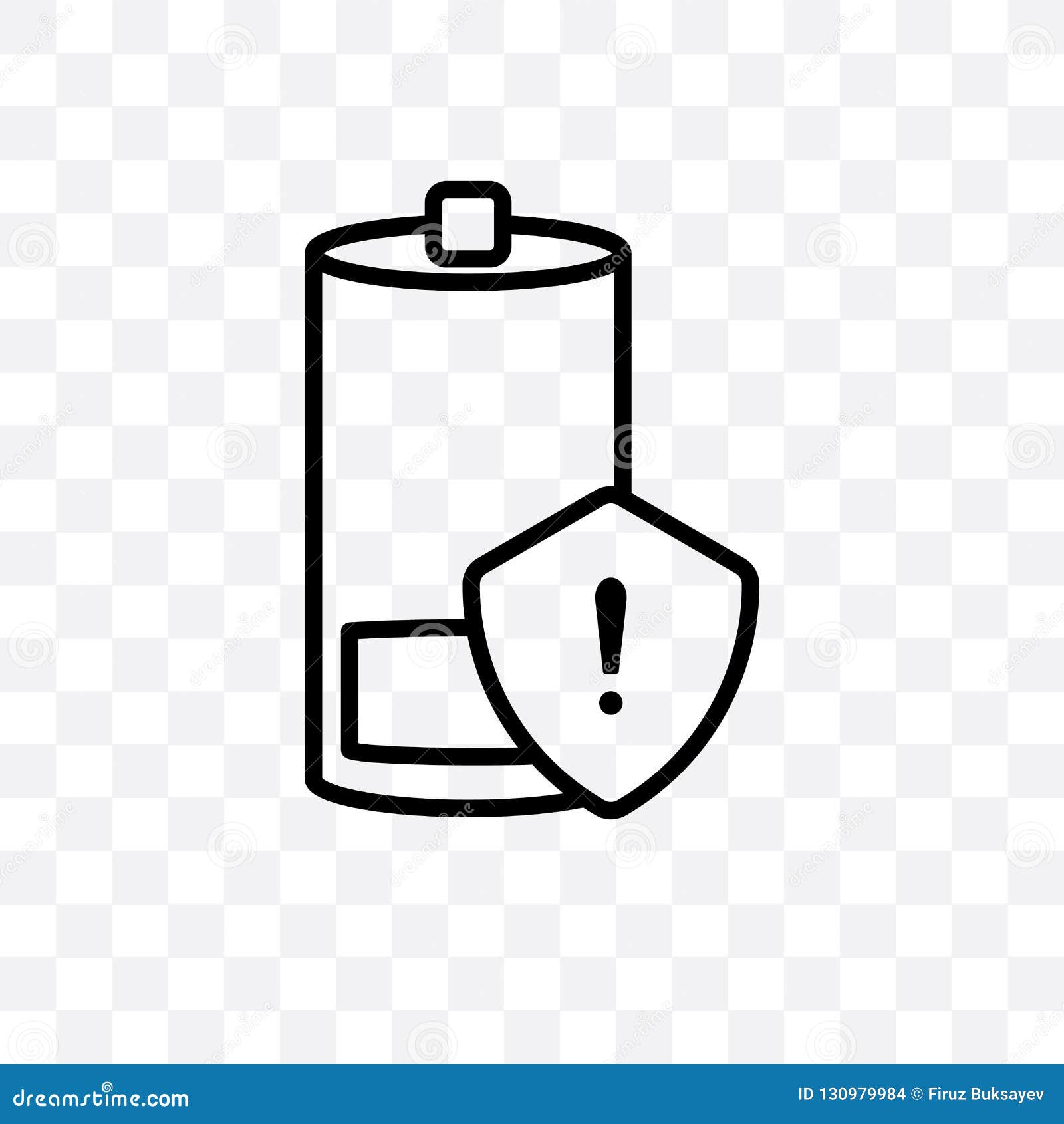 Empty Battery Vector Linear Icon Isolated on Transparent Background ...