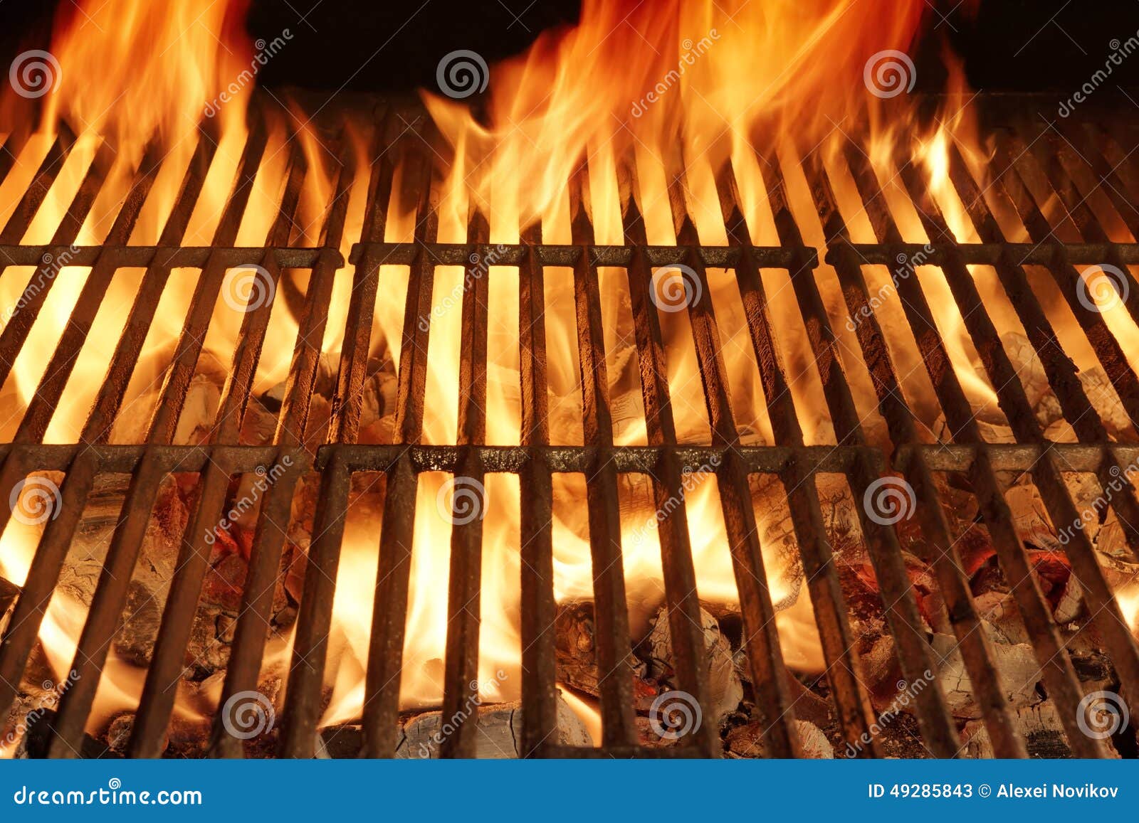 Empty BBQ Flaming Grill stock image. Image of grilled - 49285843